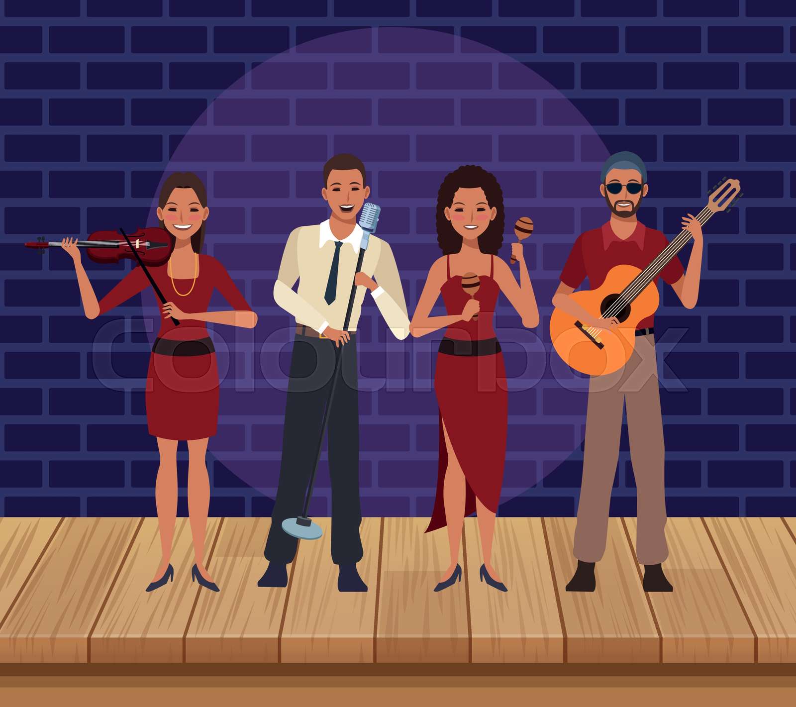 Music band cartoon | Stock vector | Colourbox