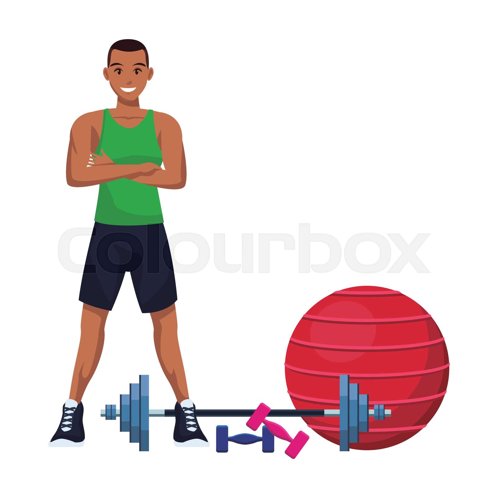 fit man doing exercise | Stock vector | Colourbox