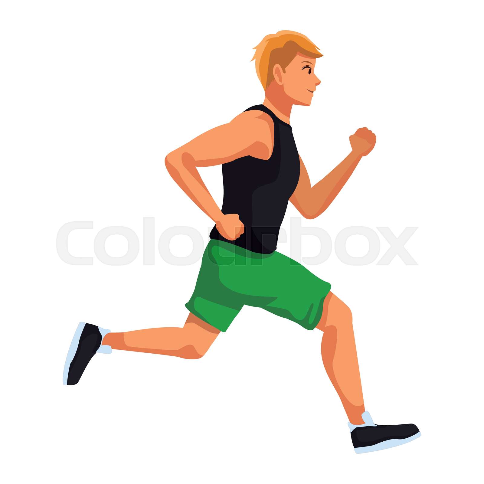 Fitness man running | Stock vector | Colourbox