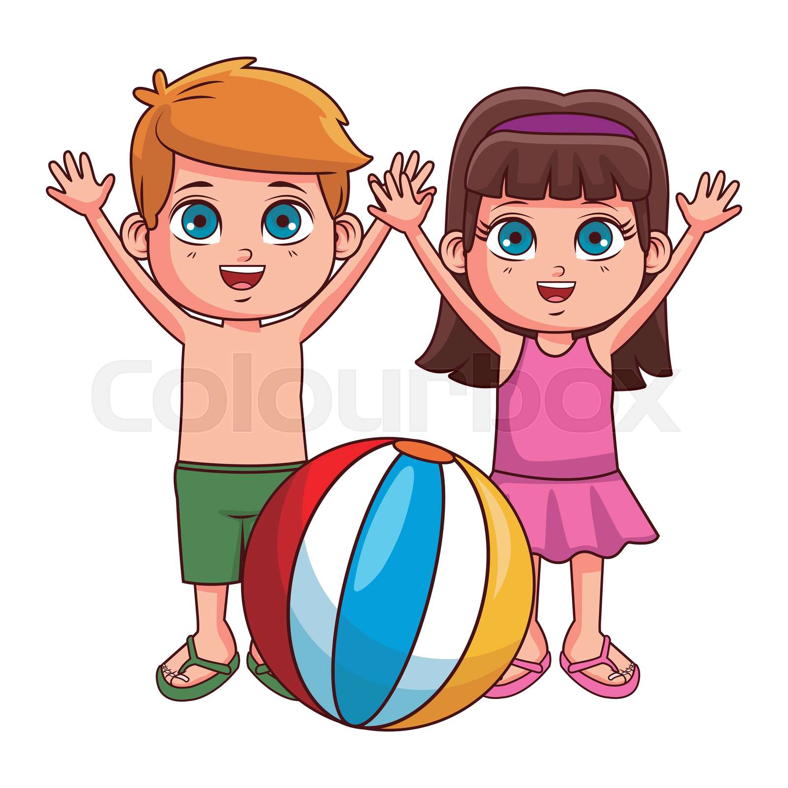 Summer kids cartoon | Stock vector | Colourbox