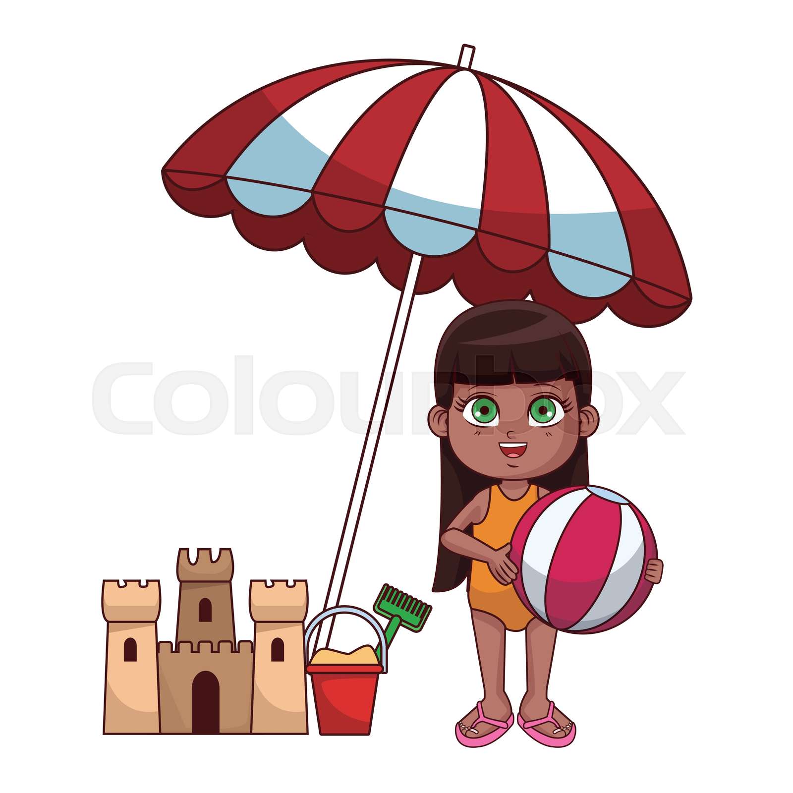 Summer kids cartoon | Stock vector | Colourbox
