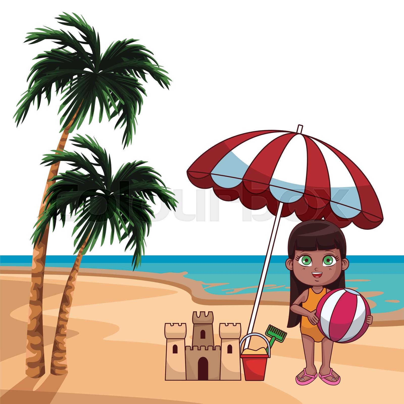 Summer kids cartoon | Stock vector | Colourbox