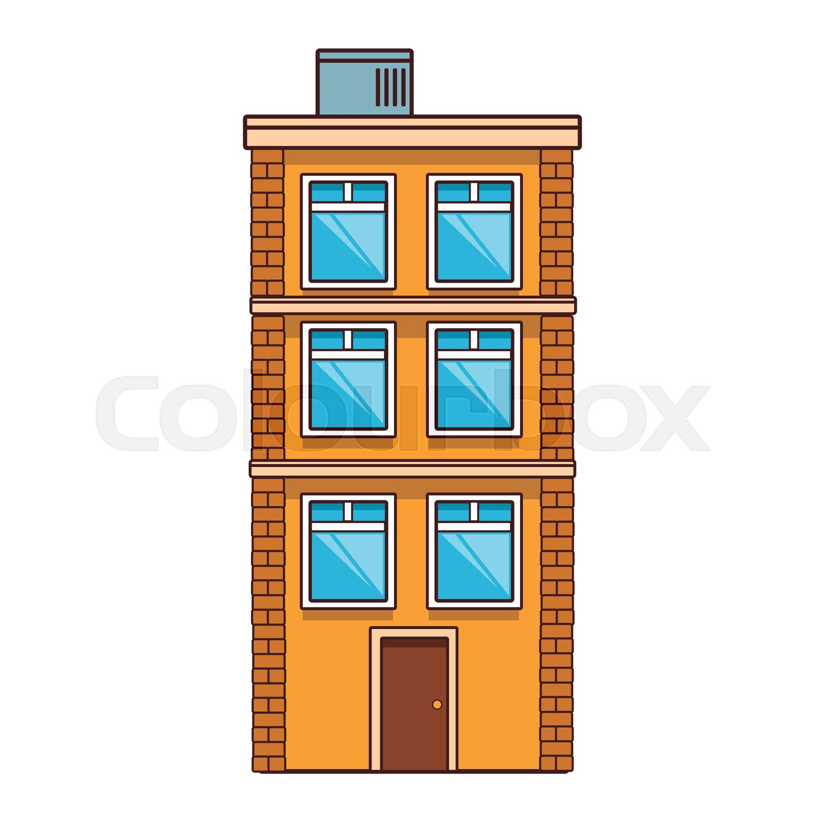 real state building cartoon | Stock vector | Colourbox