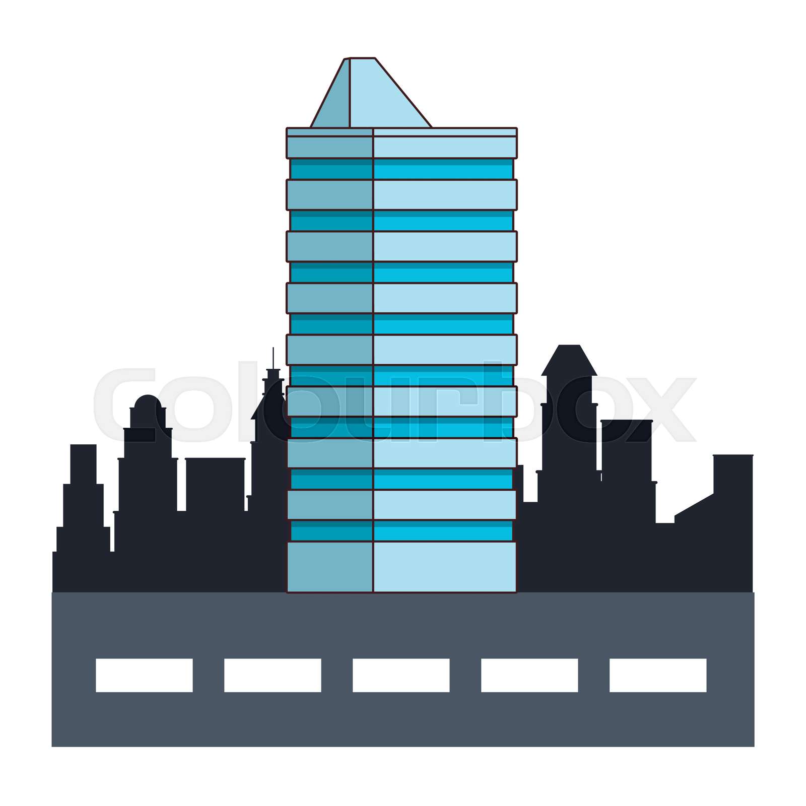 real state building cartoon | Stock vector | Colourbox