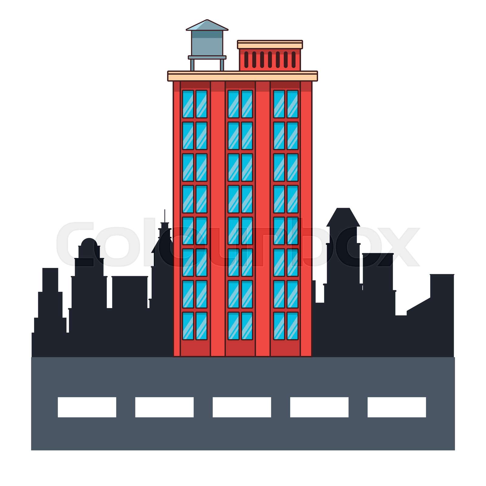 real state building cartoon | Stock vector | Colourbox