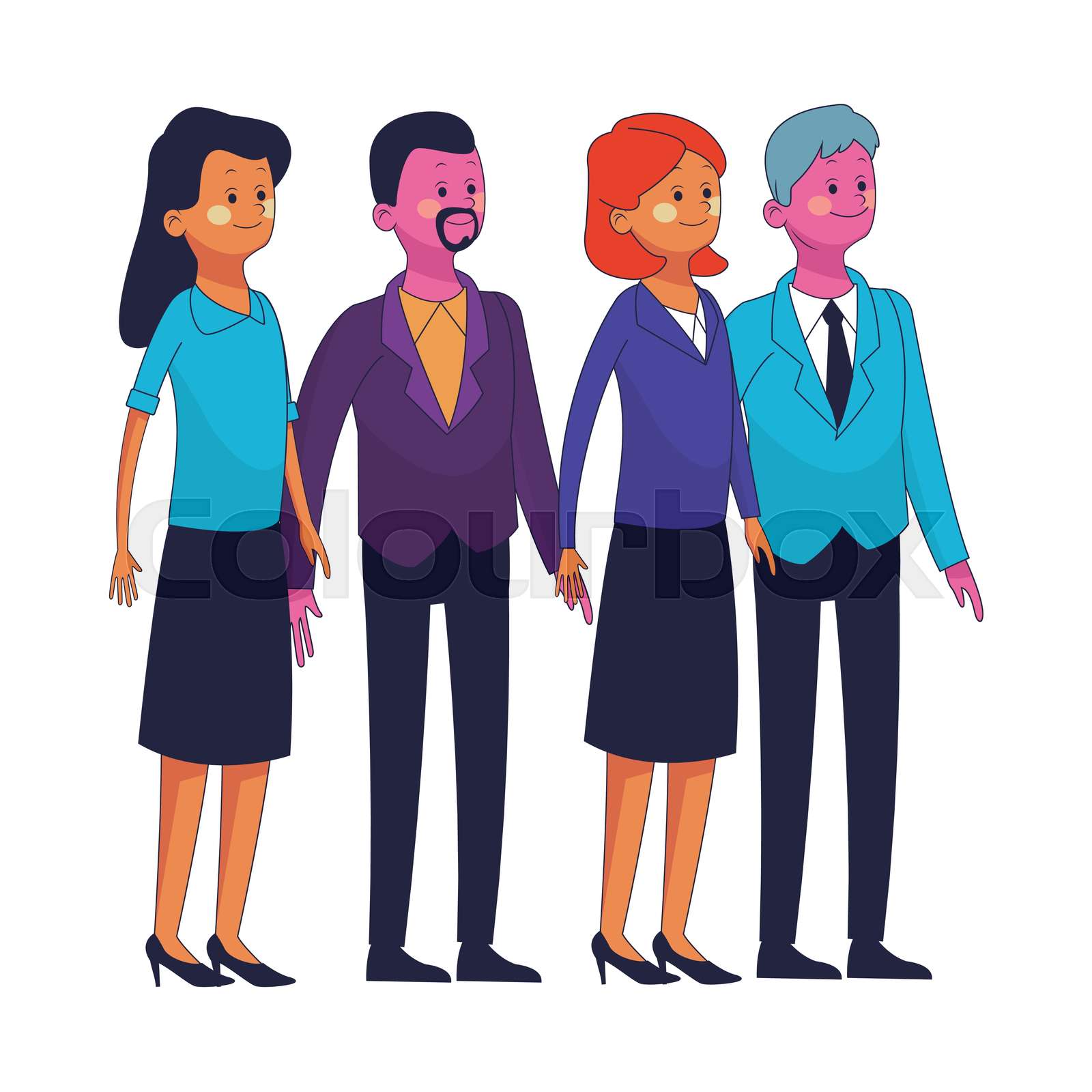 group of friends cartoon | Stock vector | Colourbox