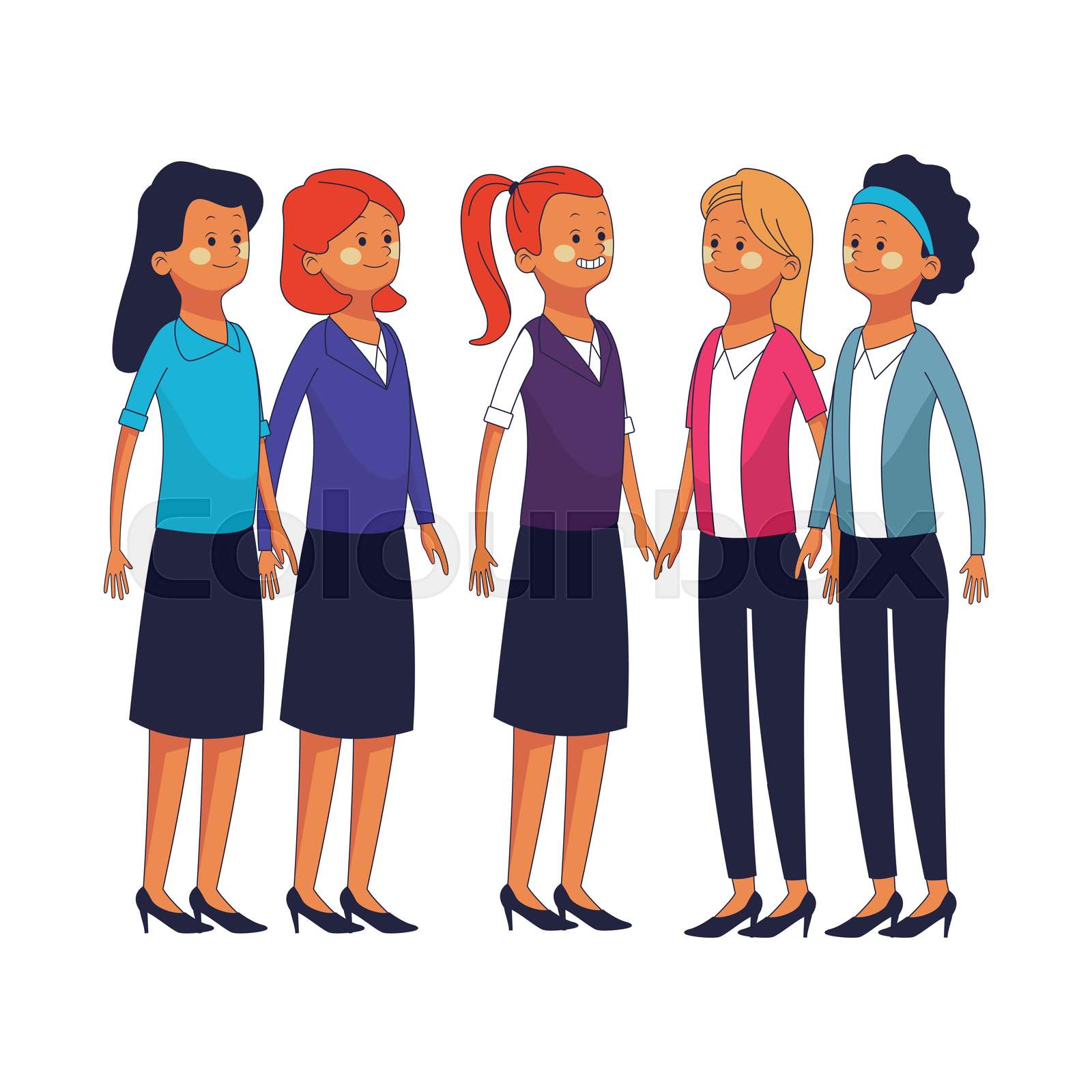 group of friends cartoon | Stock vector | Colourbox