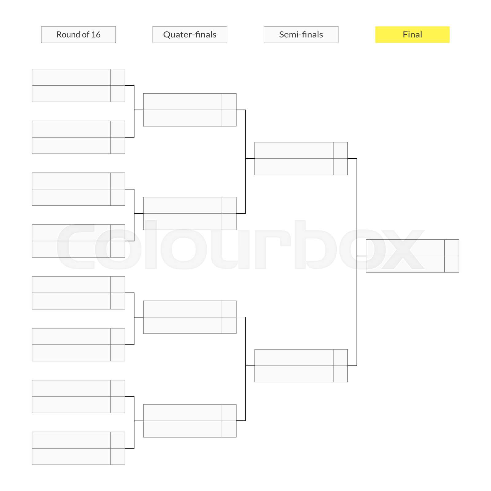 16 Team Bracket Template