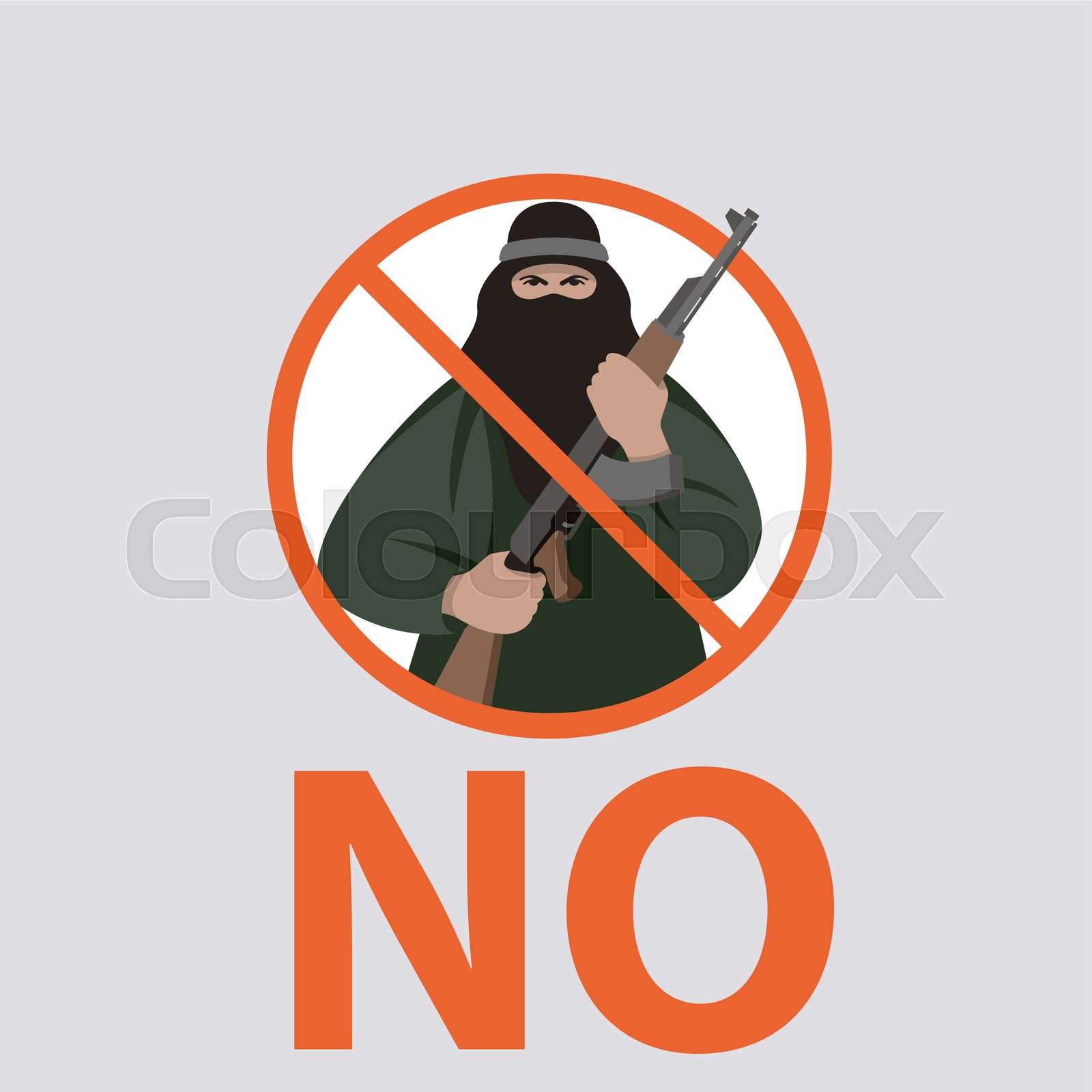 sign no terrorism | Stock vector | Colourbox