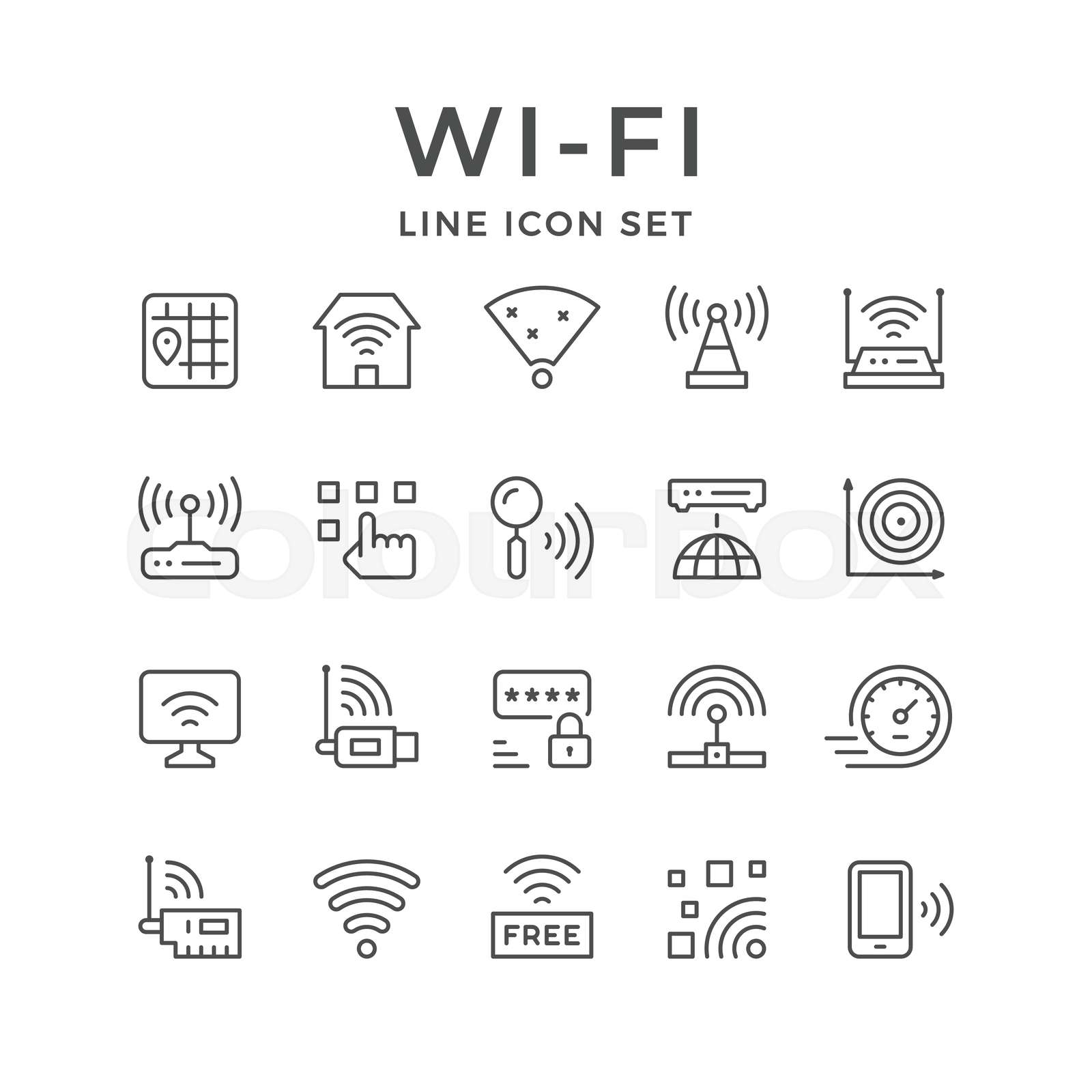 Set line icons of Wi-Fi | Stock vector | Colourbox