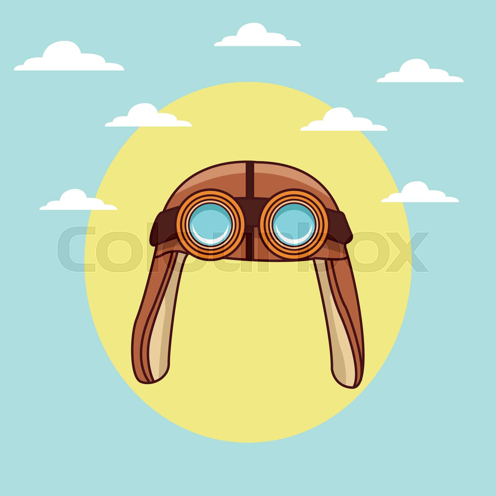 airplane pilot helmet cartoon | Stock vector | Colourbox