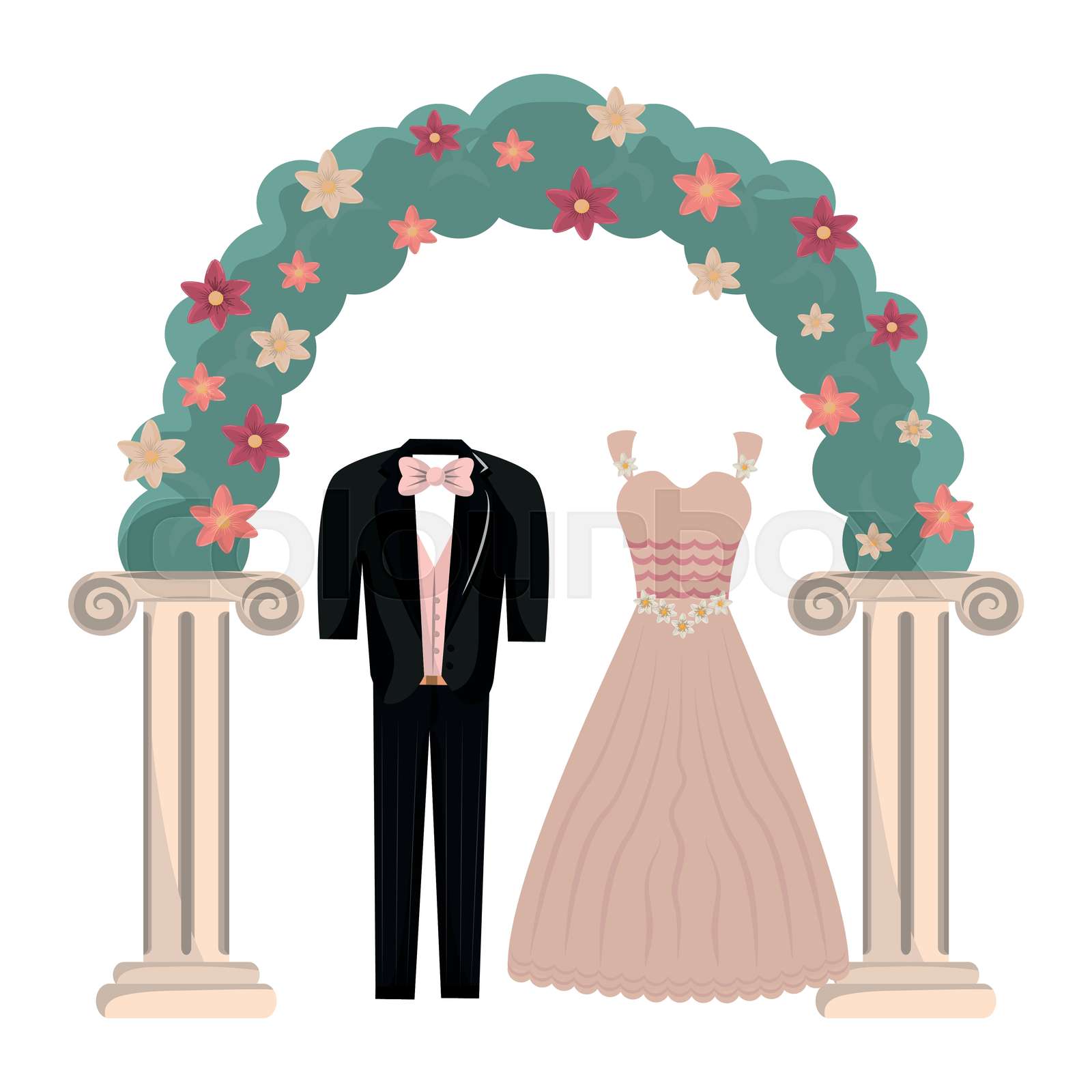 Wedding celebration cartoons | Stock vector | Colourbox