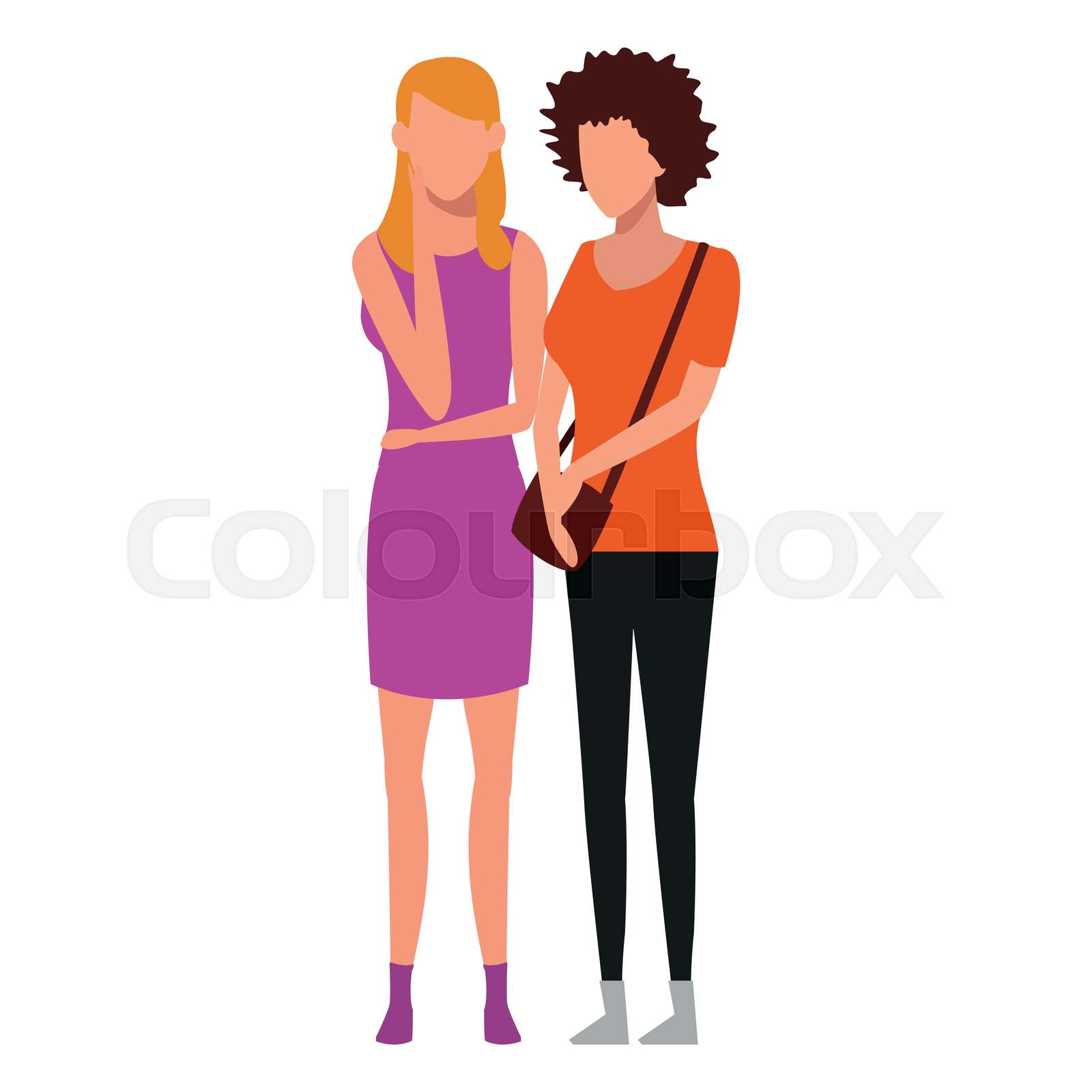 Women friends cartoon | Stock vector | Colourbox