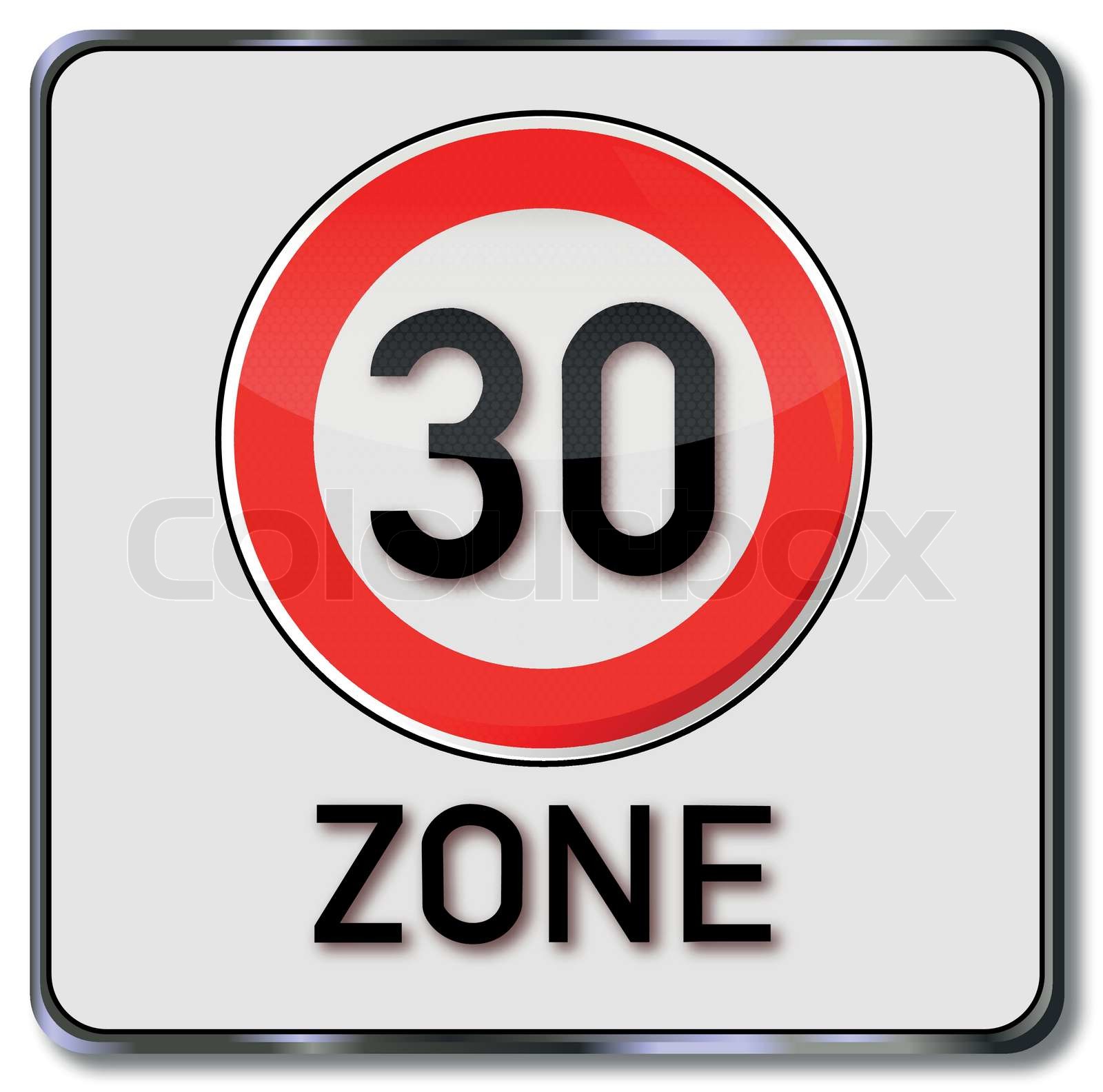 Road sign to athletic 30 | Stock vector | Colourbox