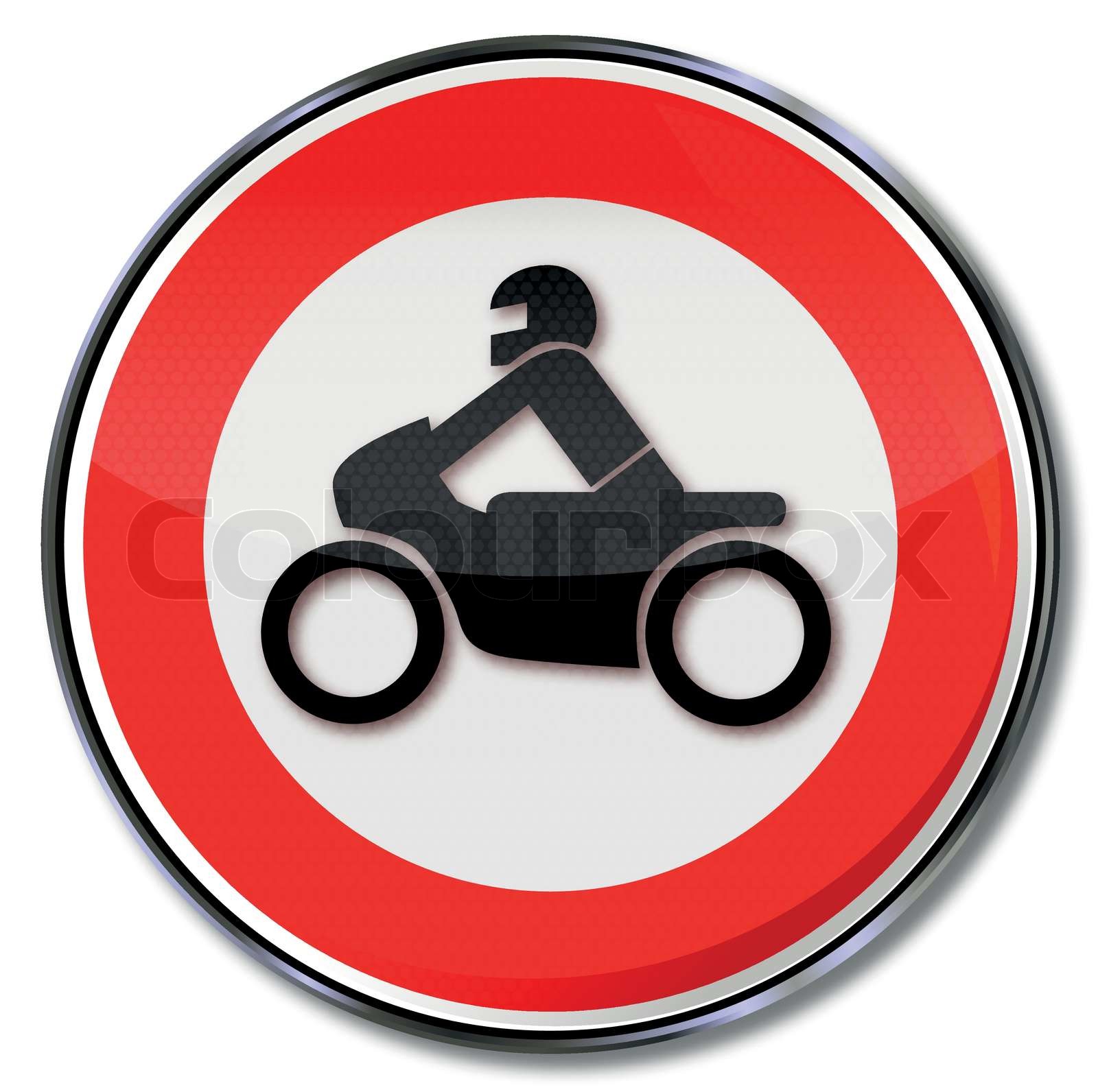 Road sign motorcycle riders , | Stock vector | Colourbox