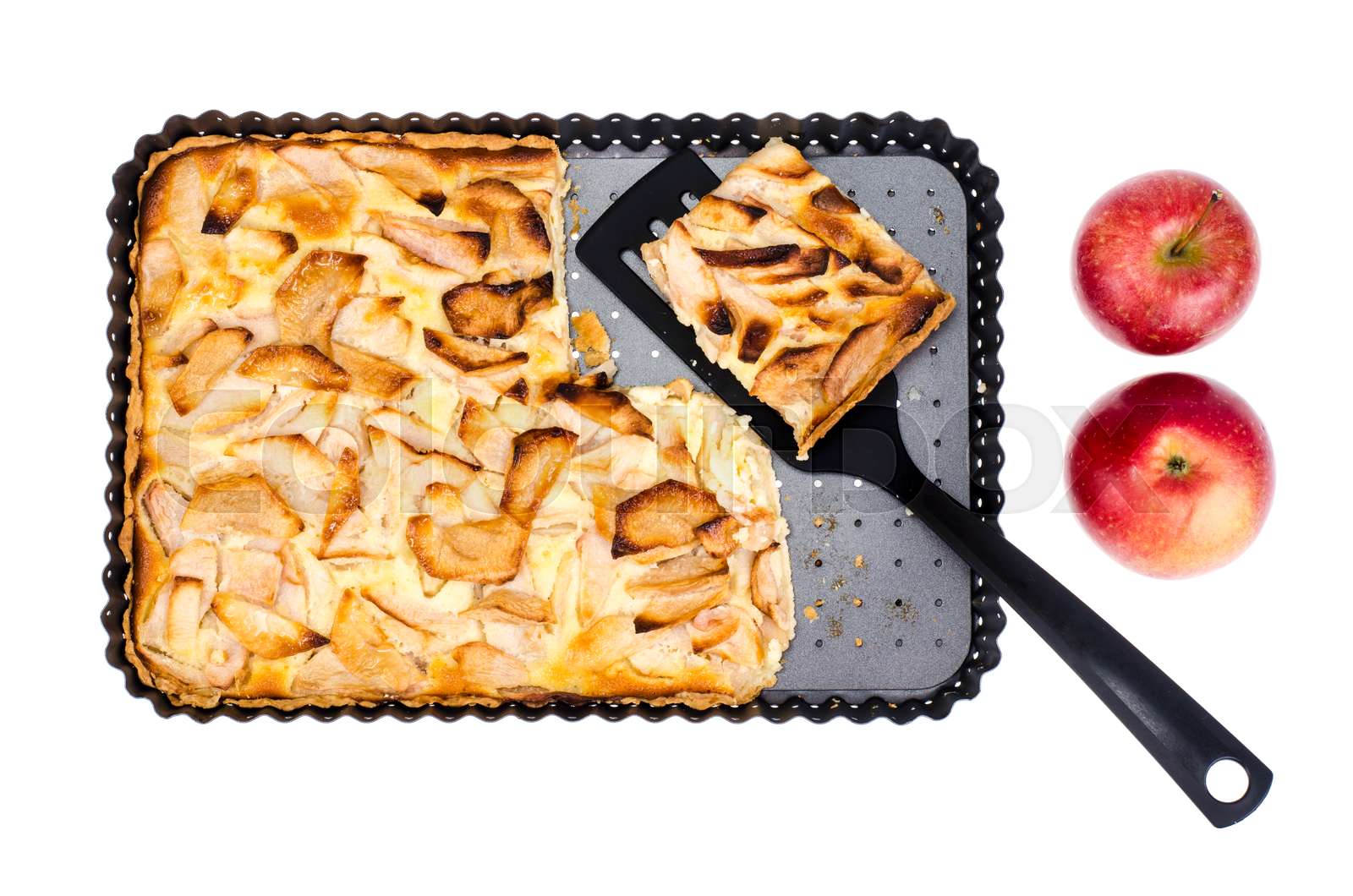 Apple pie in rectangular baking dish | Stock image | Colourbox