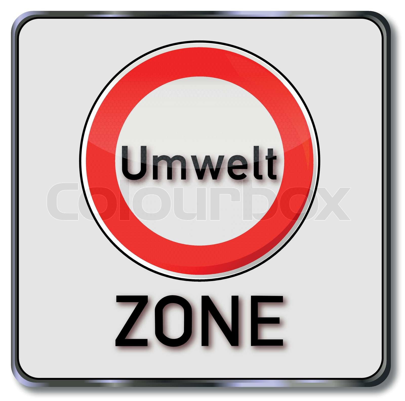 Road sign green zone | Stock vector | Colourbox