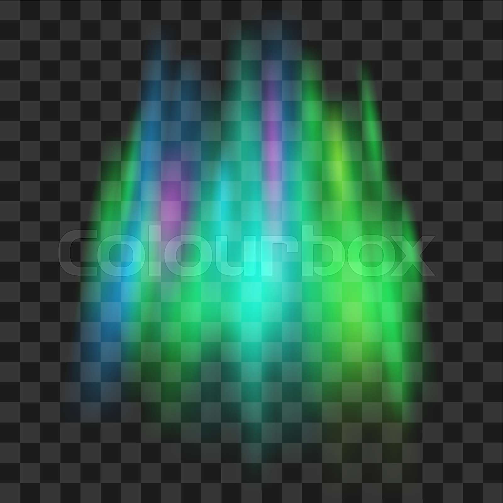 Northern lights. Aurora borealis on transparent background. Vector ...