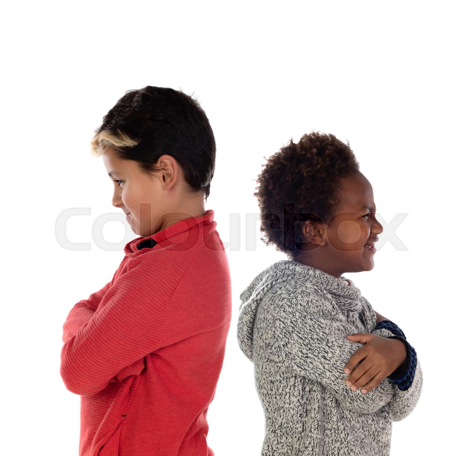 Two angry brothers back to back | Stock image | Colourbox