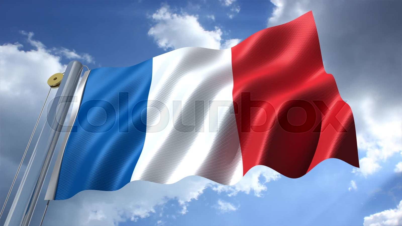 Frankrig Flag med blå himmel baggrund | Stock video | Colourbox