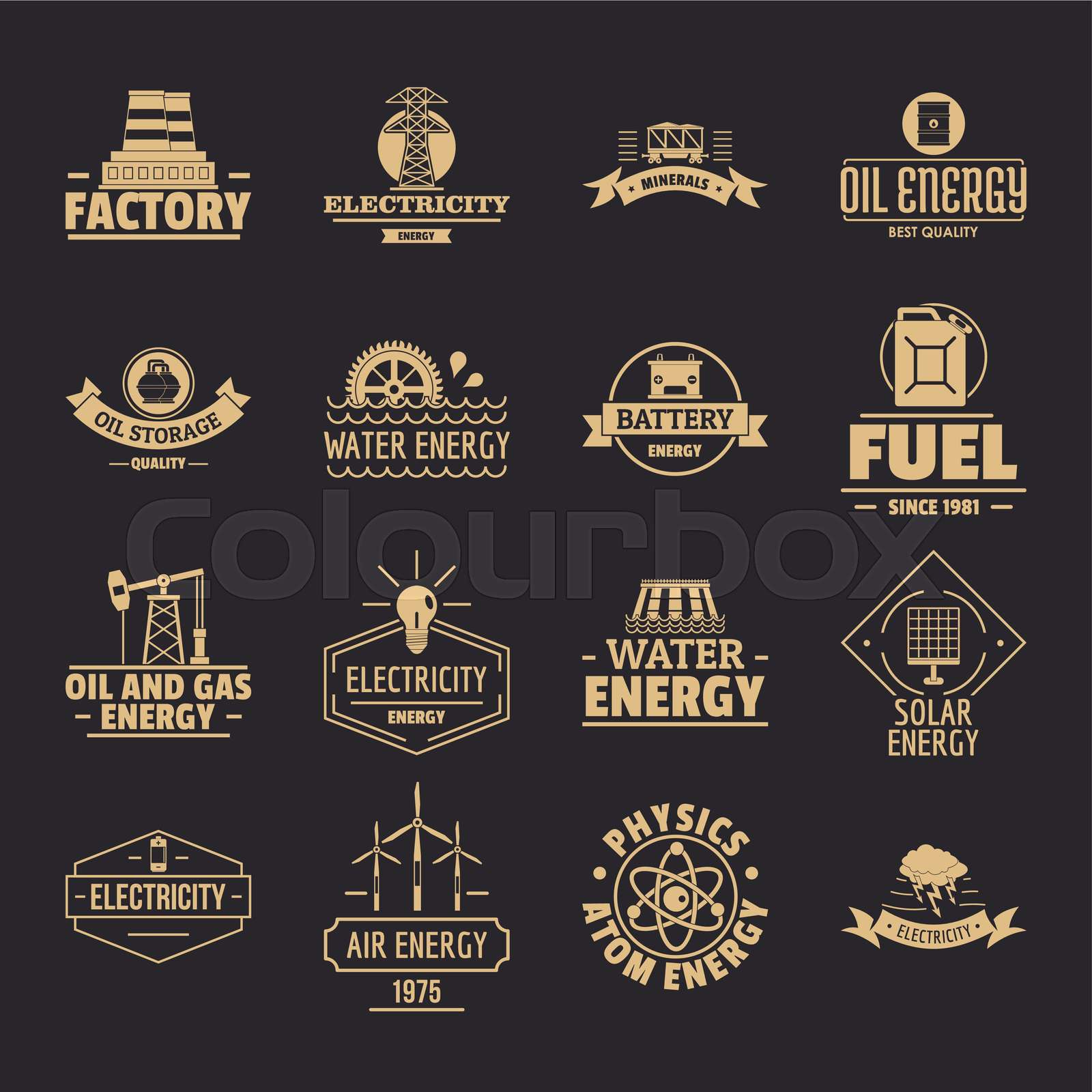 energie, quellen, logo | Stock-Vektor | Colourbox