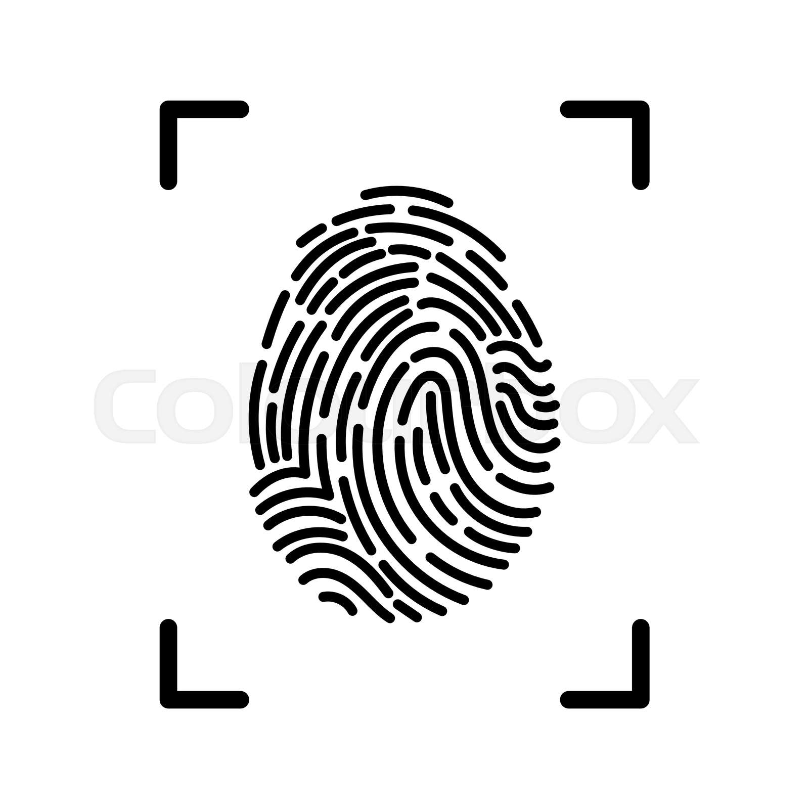 Editable Vector line Fingerprint Scan Icon - fingerprint identification ...