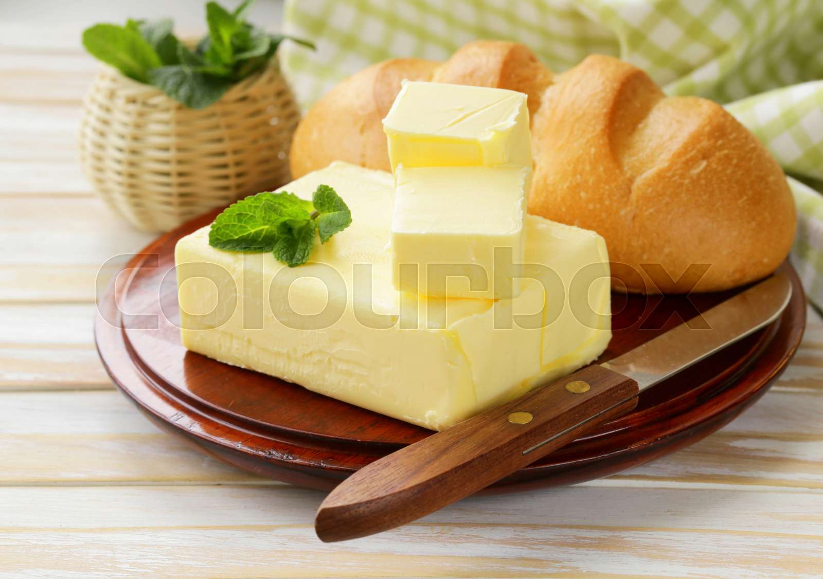 Fresh yellow dairy butter | Stock image | Colourbox