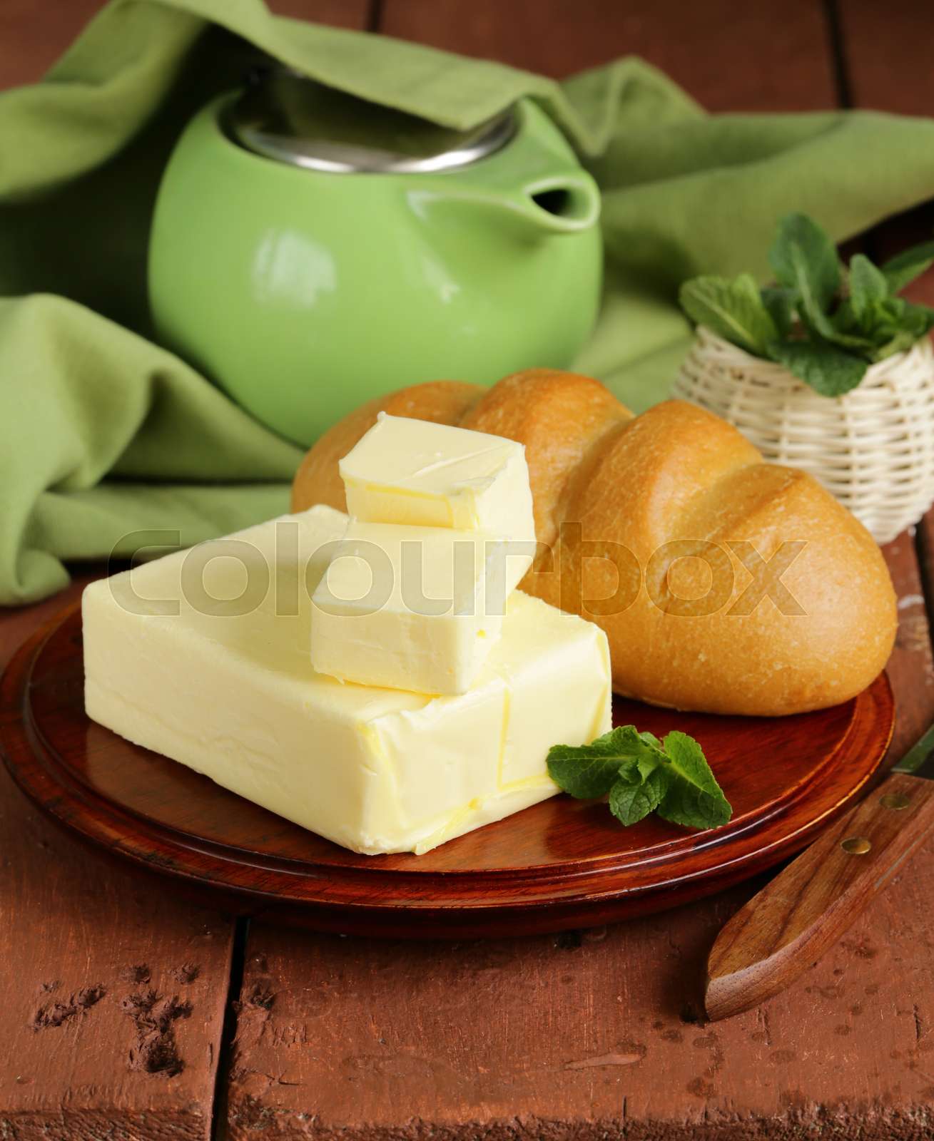 Fresh yellow dairy butter | Stock image | Colourbox