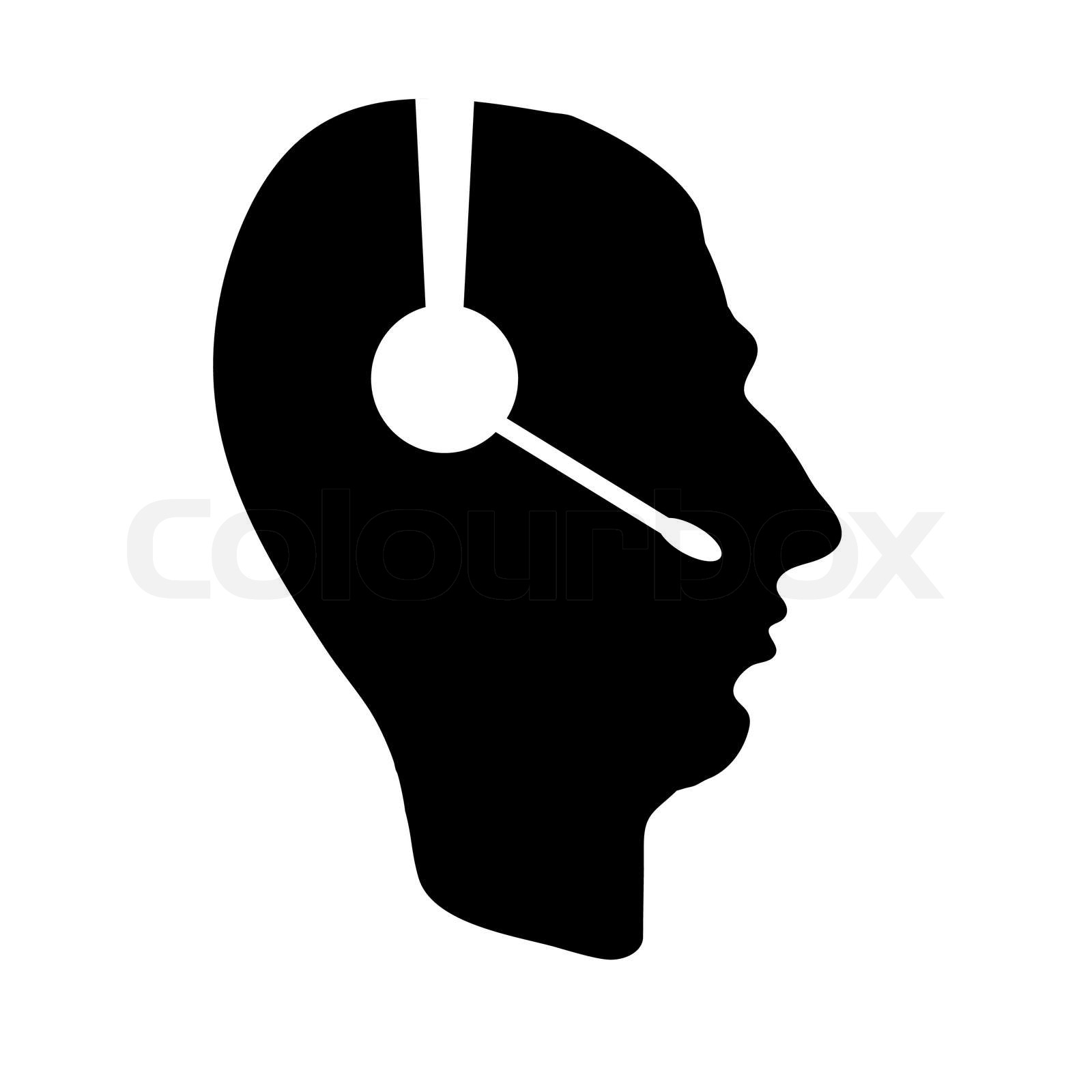 profile of people with headphones business icon | Stock vector | Colourbox