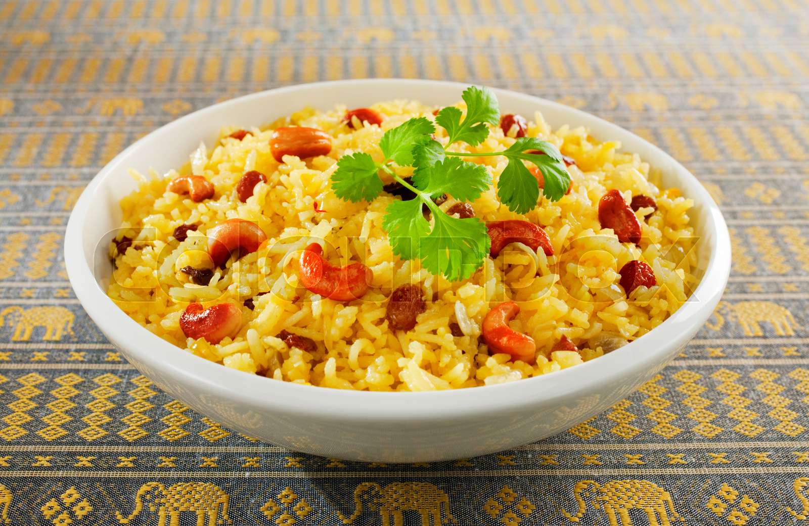 Indian Rice Pilau in White Bowl | Stock image | Colourbox