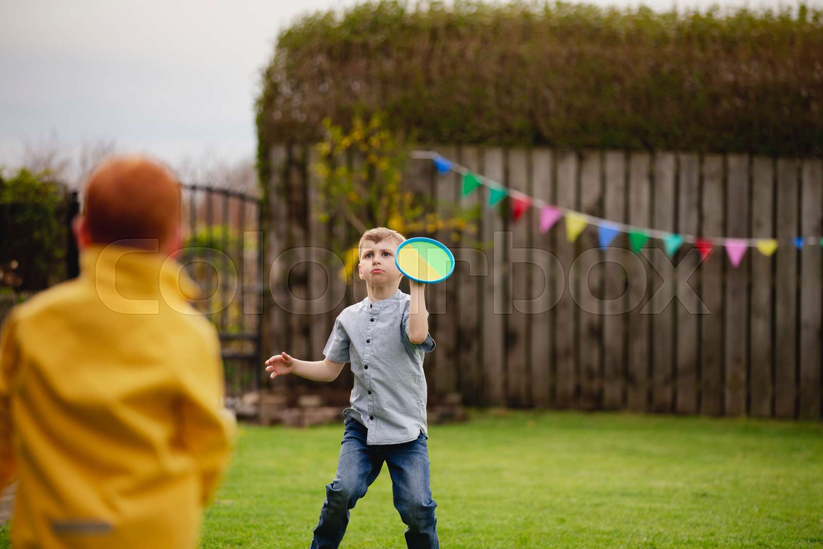 Boys Playing Catch Outside | Stock image | Colourbox