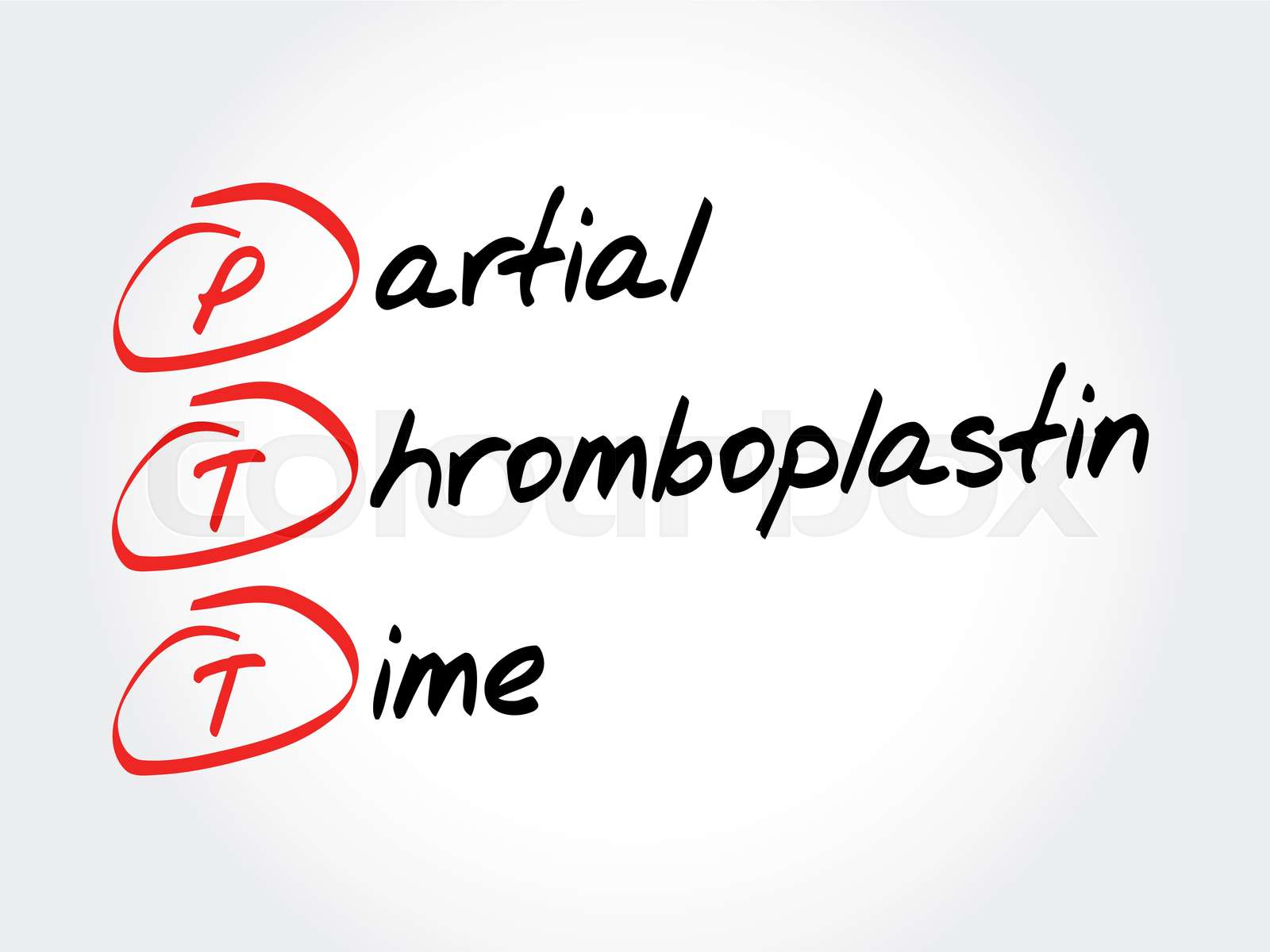 PTT - Partial Thromboplastin Time acronym | Stock vector | Colourbox