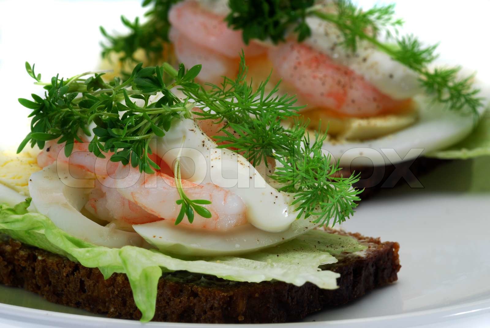 danish open sandwich. Smørrebrød | Stock image | Colourbox