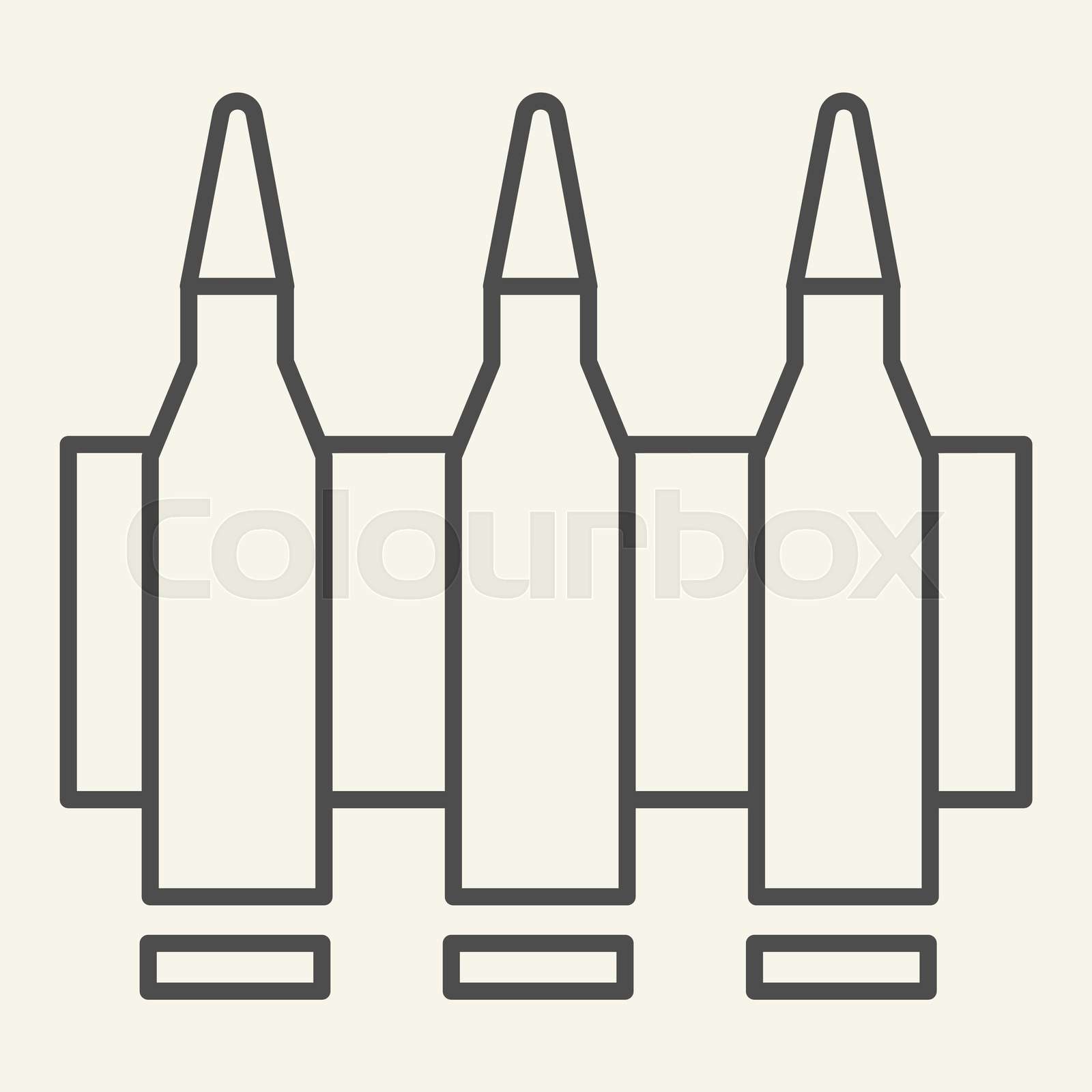 Ammunition thin line icon. Bullets vector illustration isolated on ...