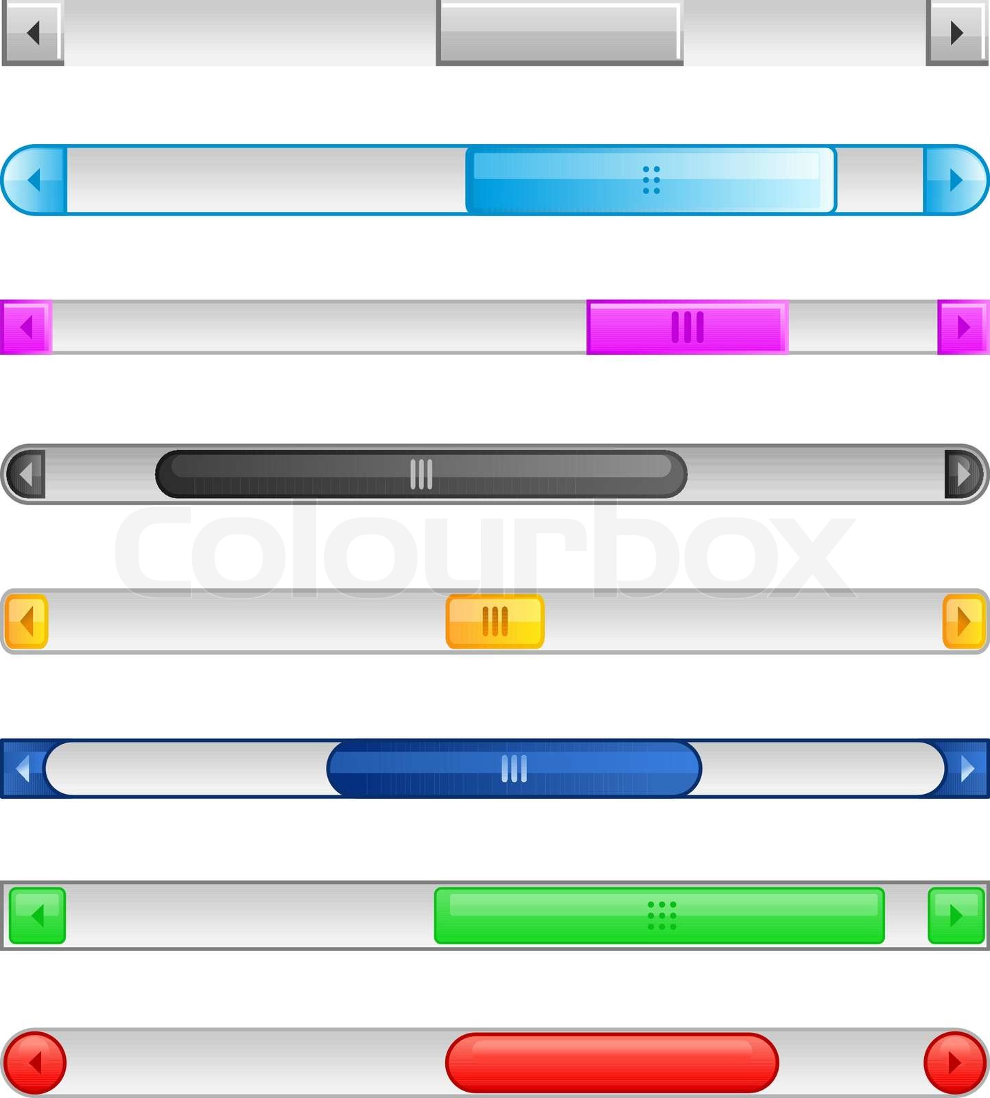 Sliders and scroll buttons | Stock vector | Colourbox