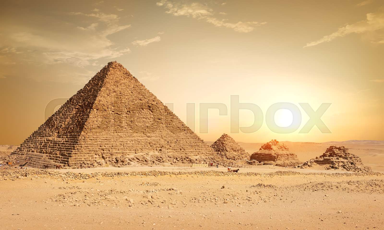 Pyramids in sand desert | Stock image | Colourbox