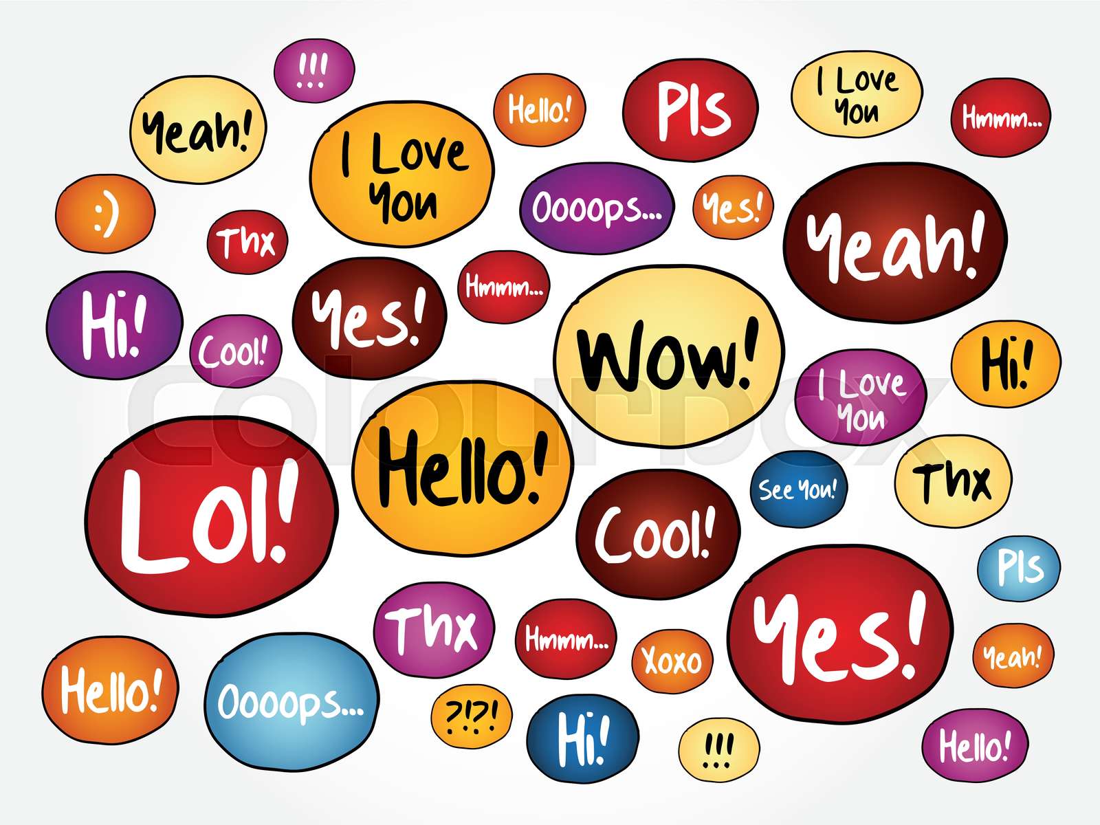 Most common used acronyms and abbreviations | Stock vector | Colourbox