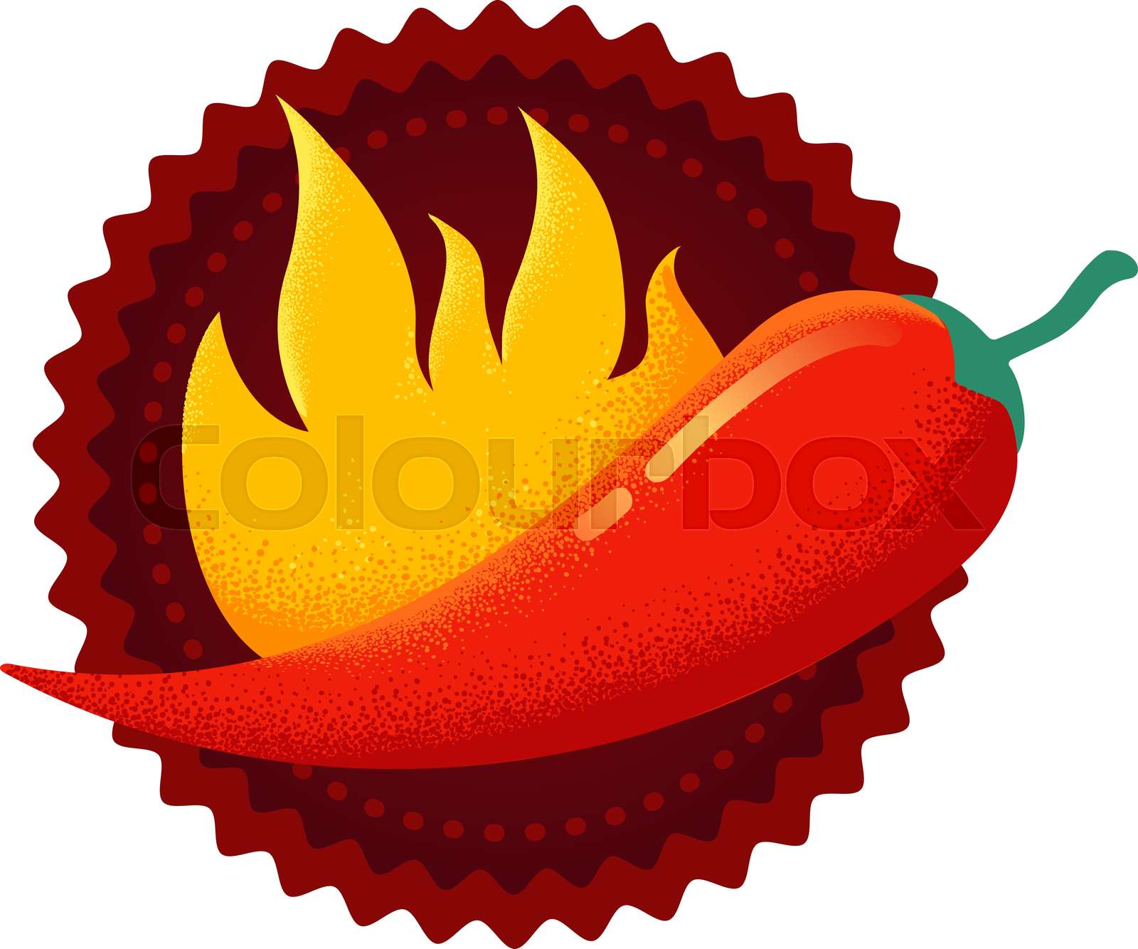 Chilli with fire logo | Stock vector | Colourbox
