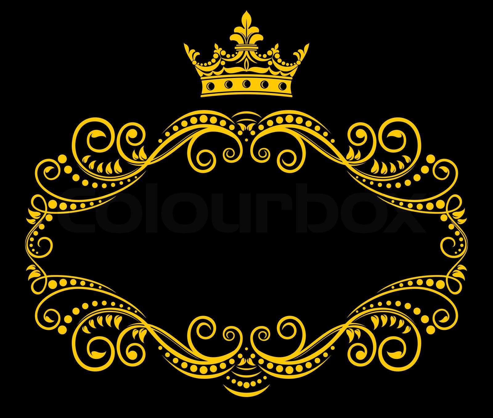 Retro frame with royal crown | Stock image | Colourbox