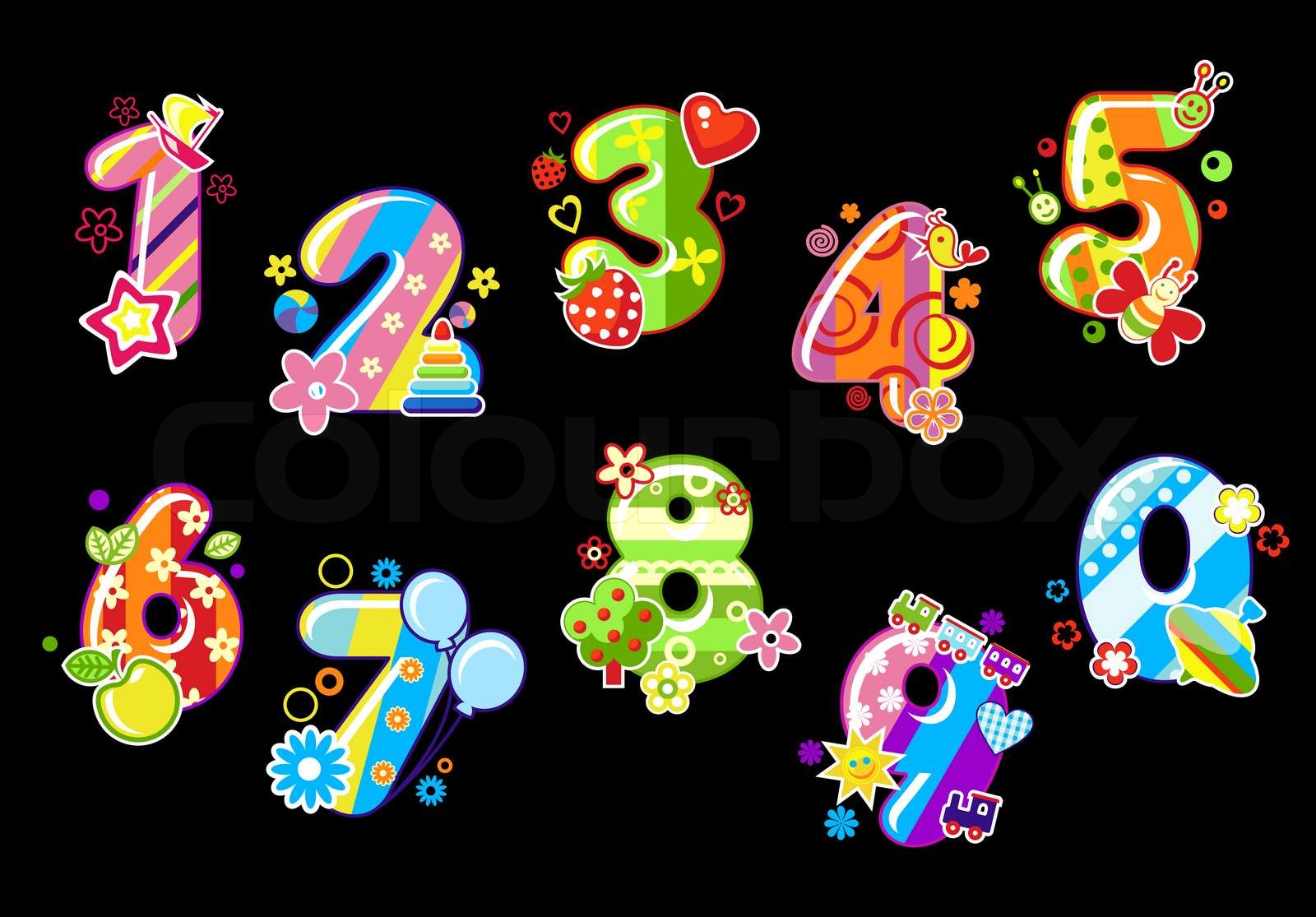 Colorful children numbers and digits | Stock image | Colourbox