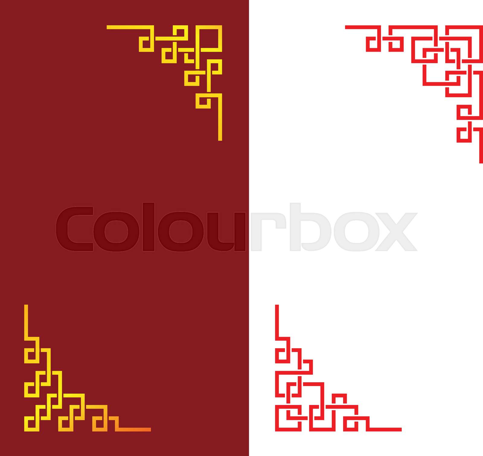Set of Chinese corner in linear style, vector art | Stock vector ...