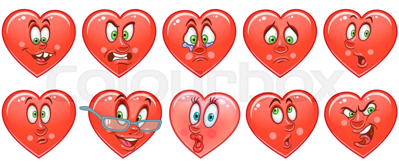 hjerte, tegneserie, emoji | Stock vektor | Colourbox