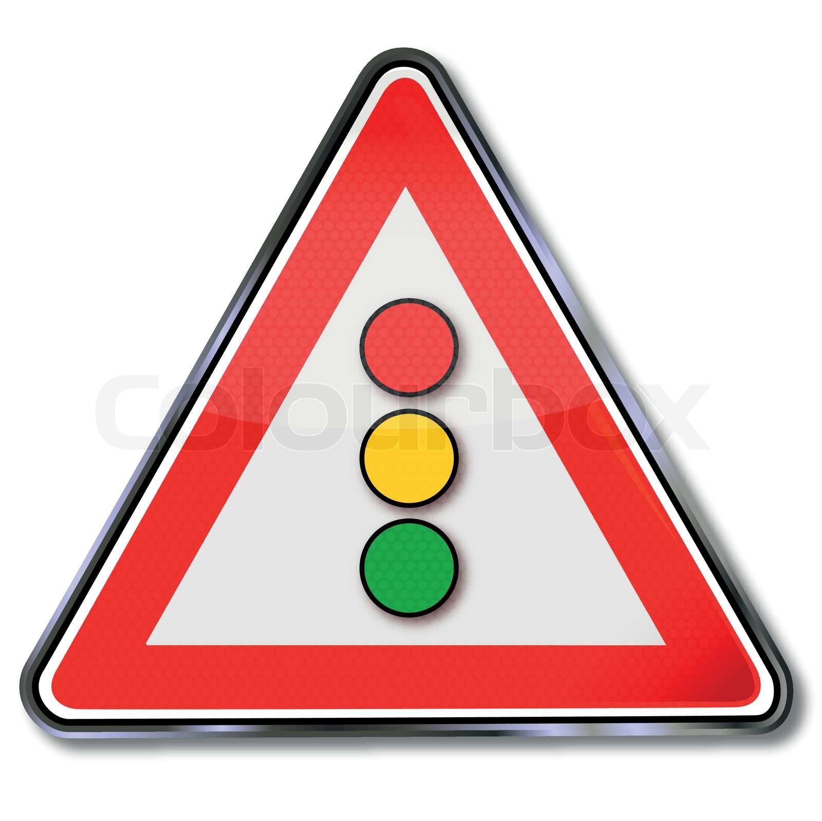 Road sign traffic light | Stock vector | Colourbox