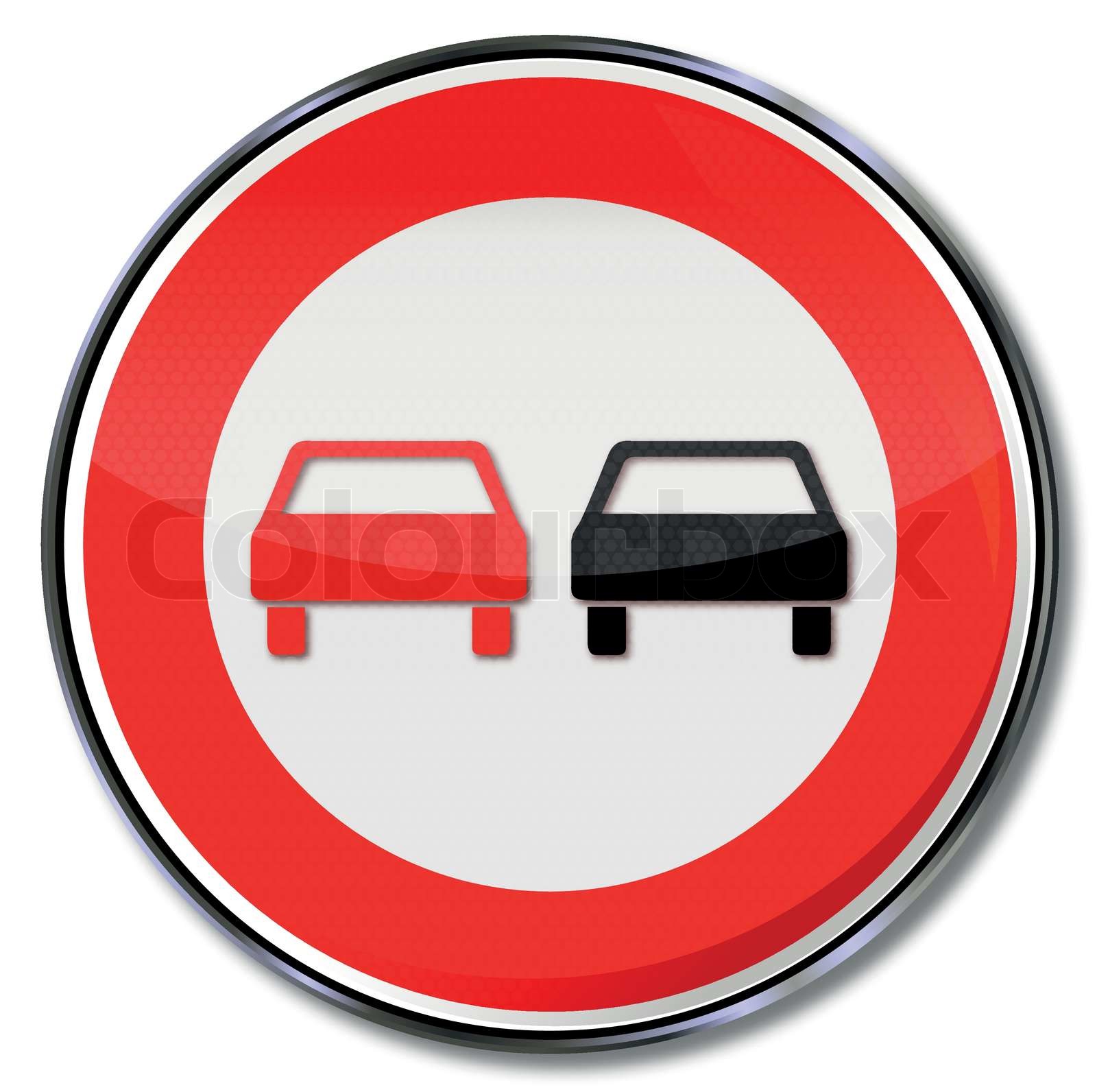 Overtaking road sign | Stock vector | Colourbox