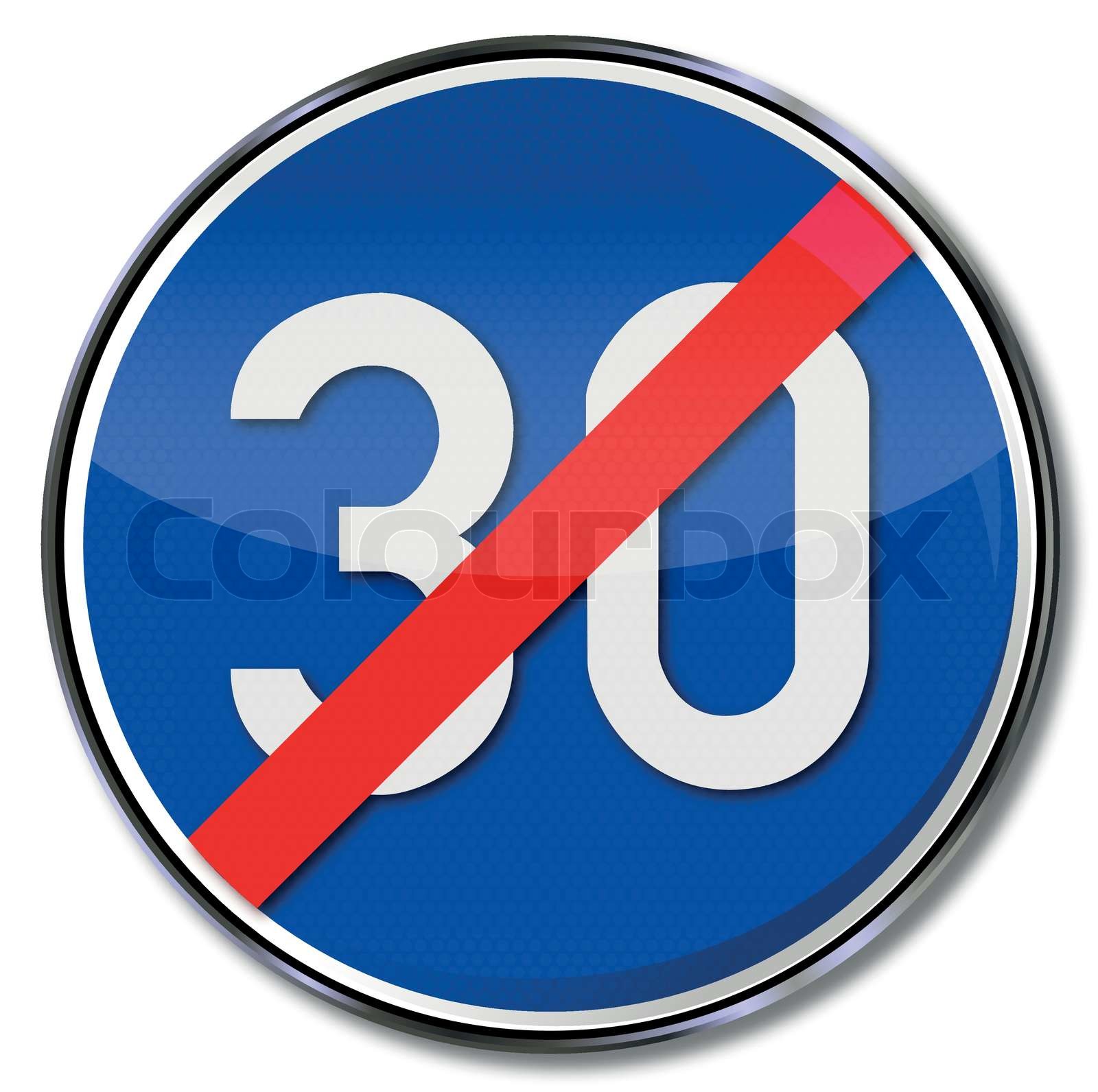 Road sign speed limit 30 | Stock vector | Colourbox