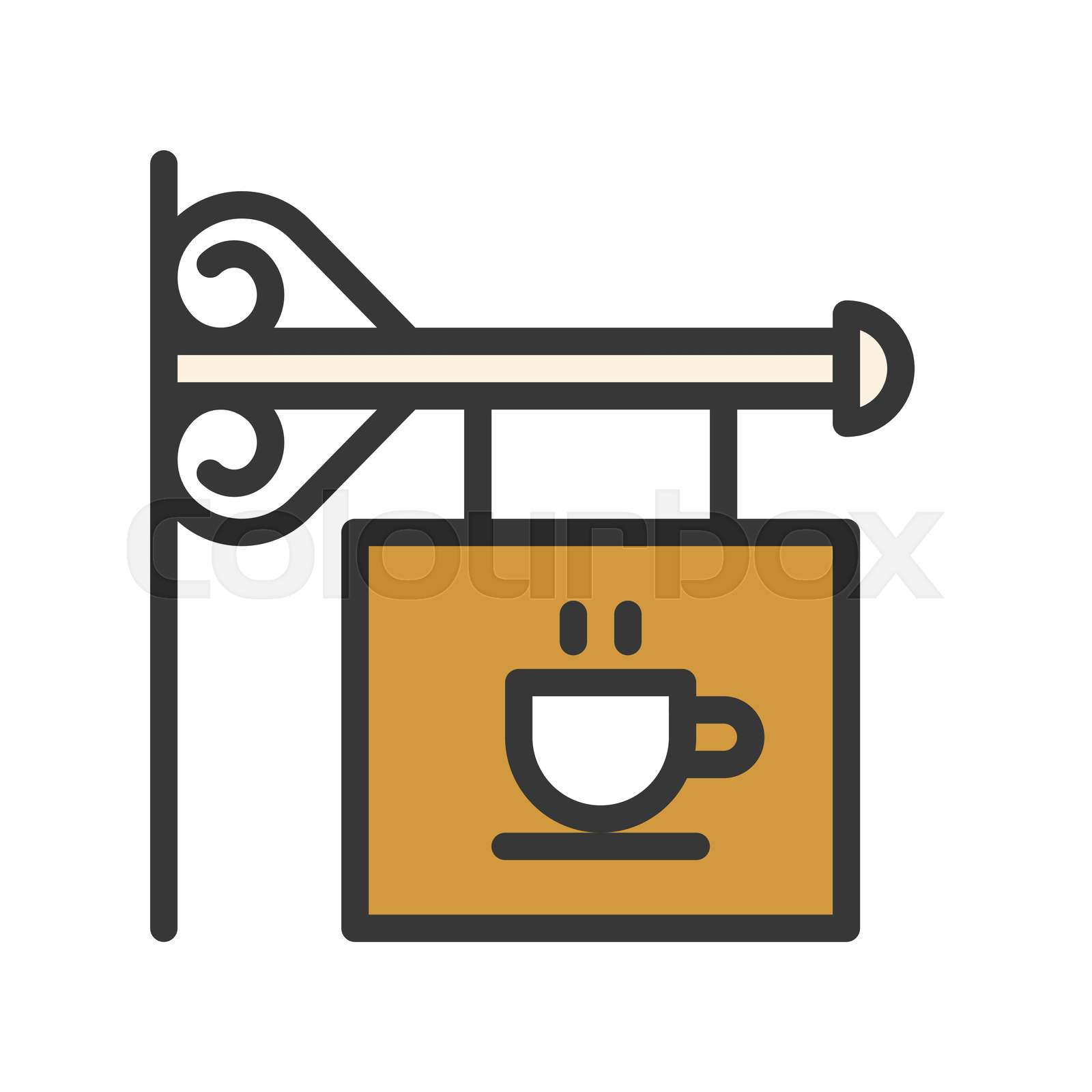 Cafe sign vector, coffee related filled style editable stroke icon ...