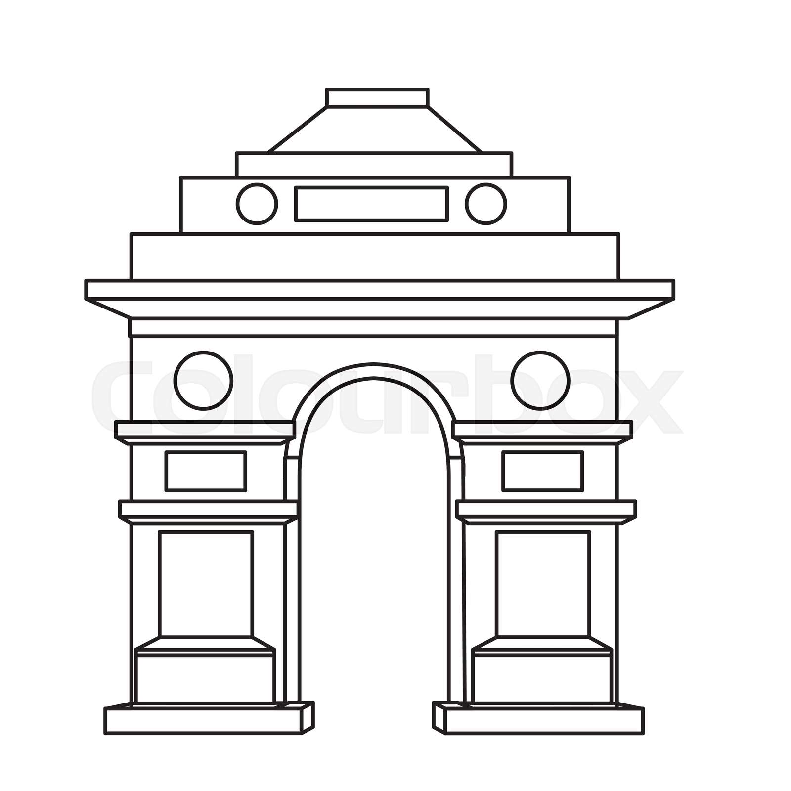 India gate delhi | Stock vector | Colourbox