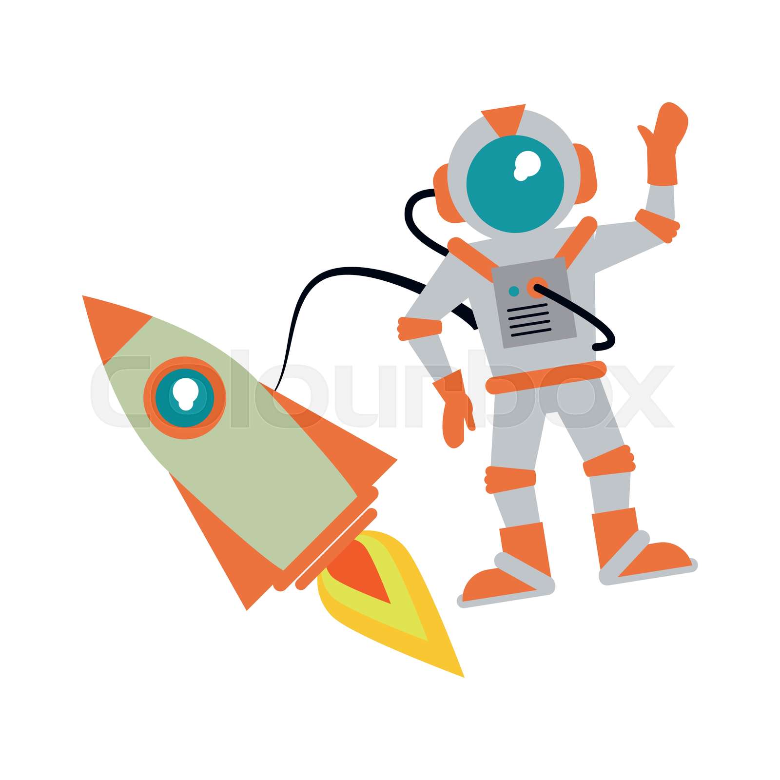 astronaut hand up icon image | Stock vector | Colourbox