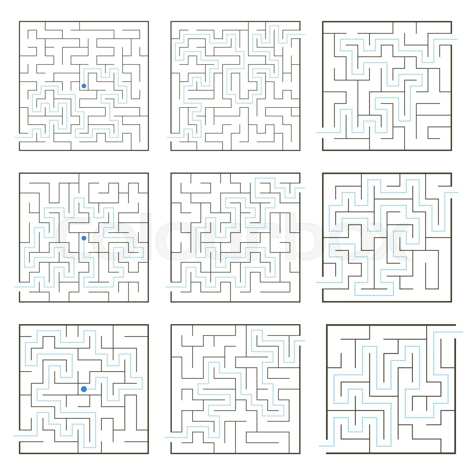 Simple maze collection | Stock vector | Colourbox