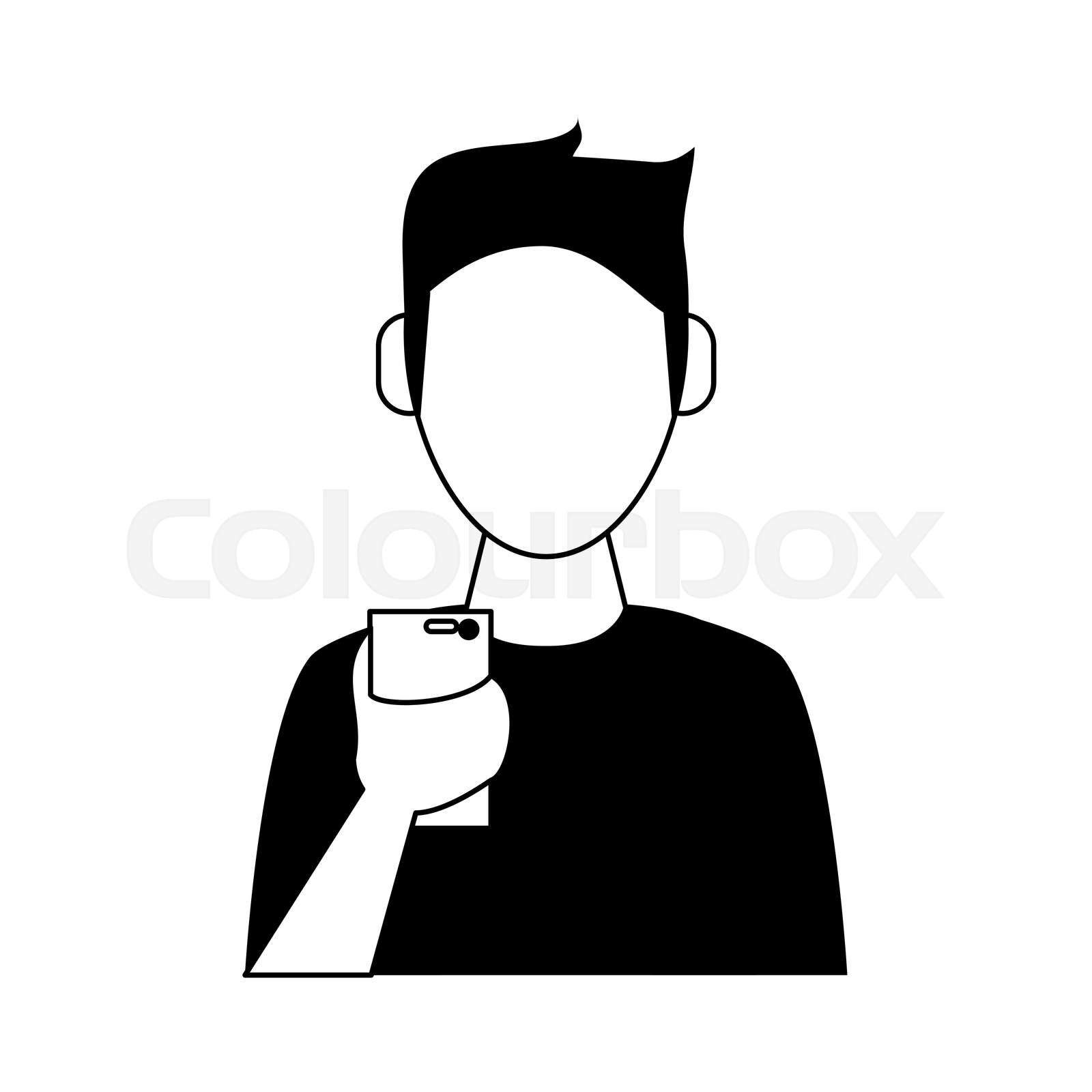 man avatar using cellphone icon image | Stock vector | Colourbox